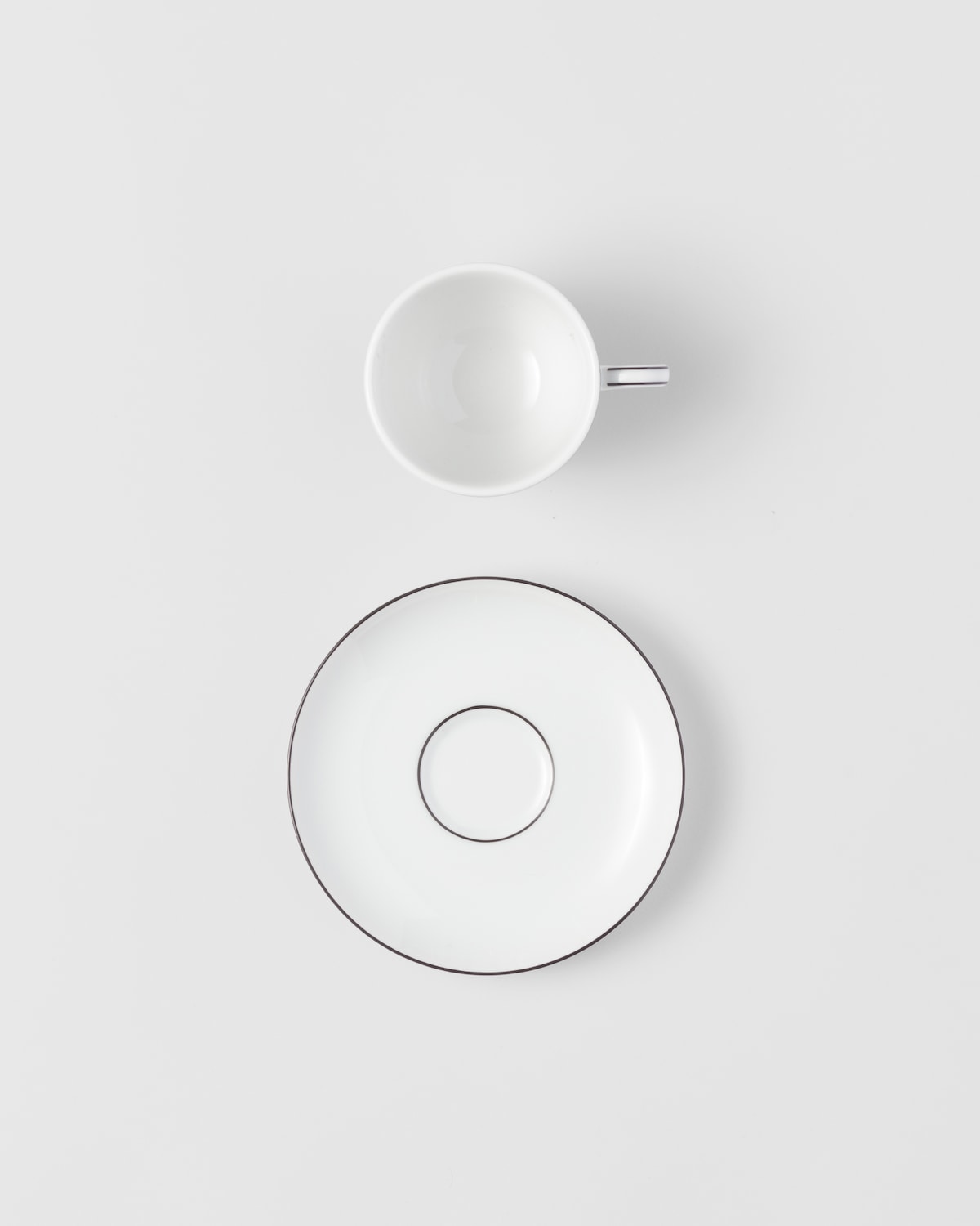 White/black Set of four porcelain espresso cups - Stripes | PRADA
