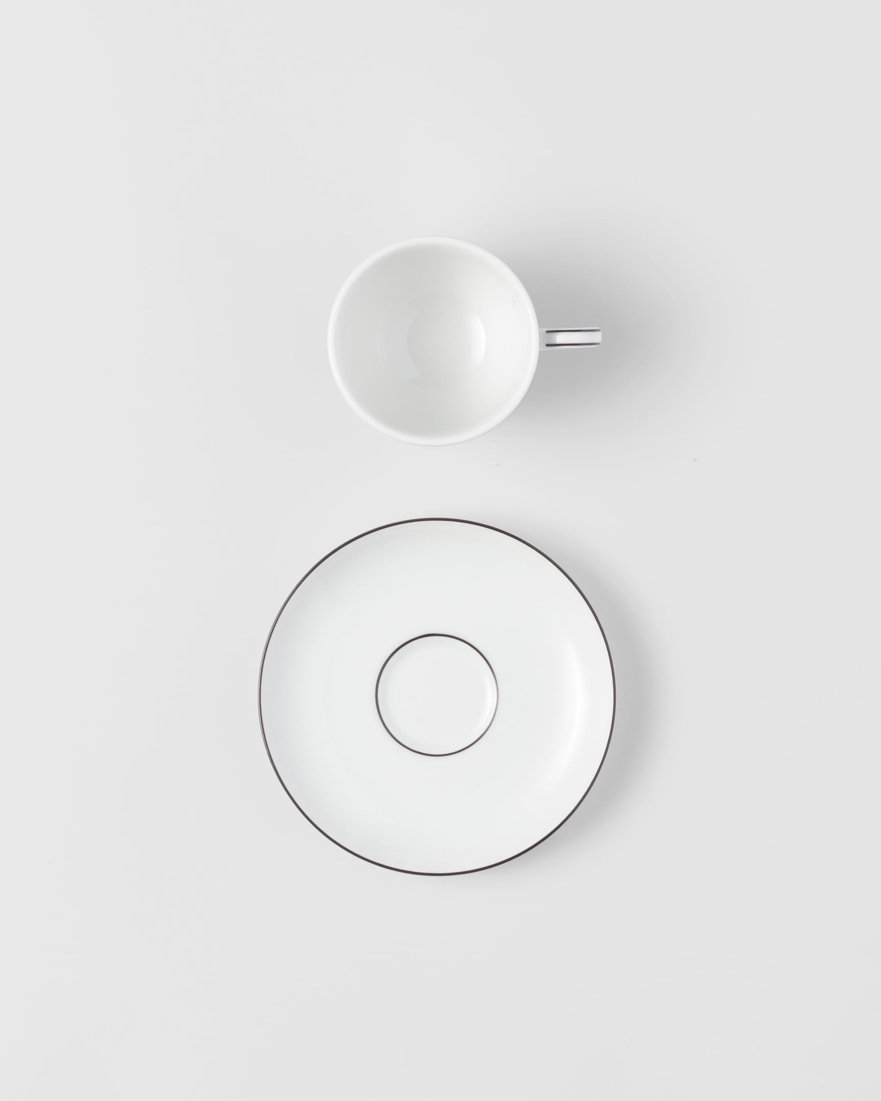 White/black Set of four porcelain espresso cups - Stripes | PRADA