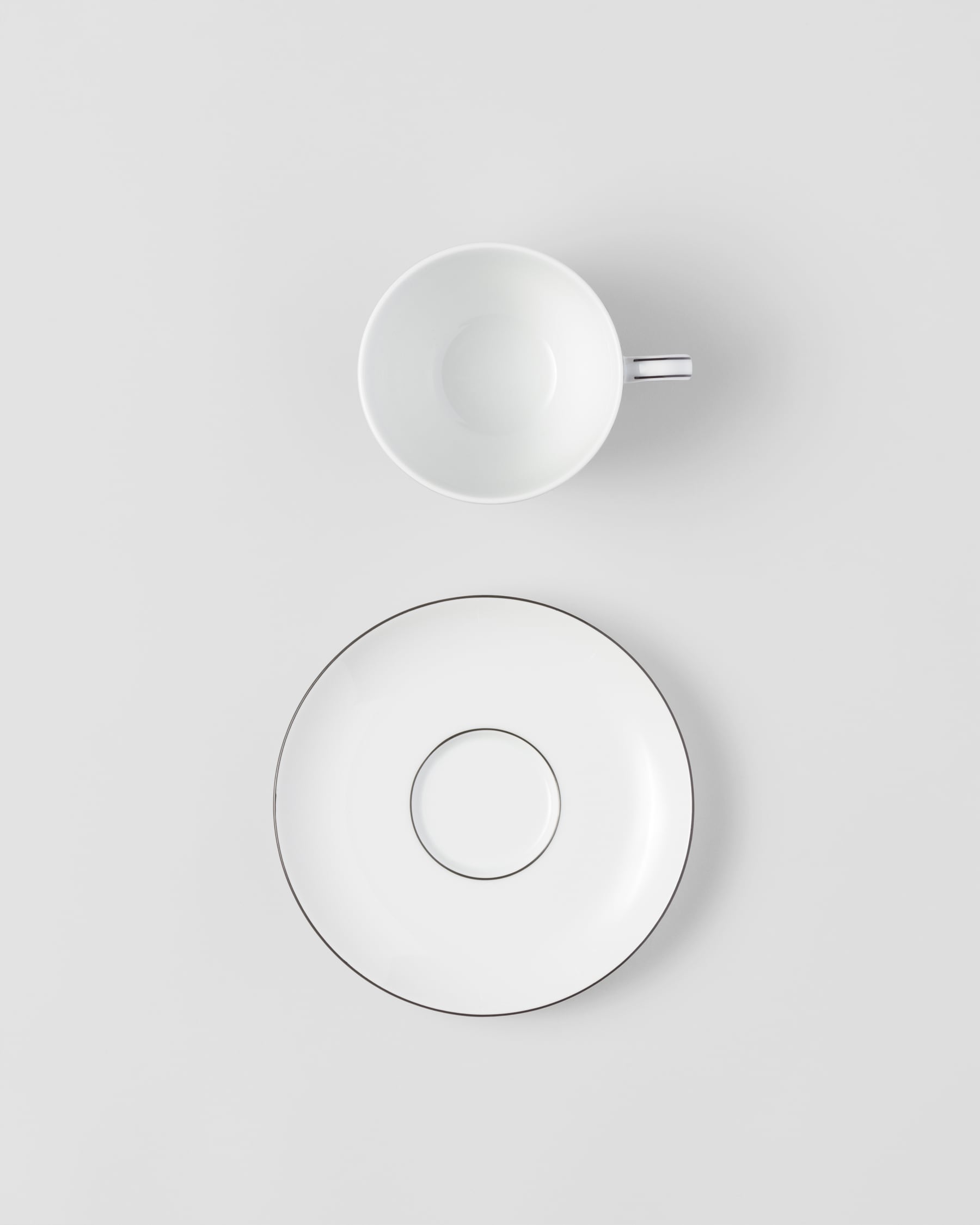 White/black Set of two porcelain tea cups - Checkerboard | PRADA ...