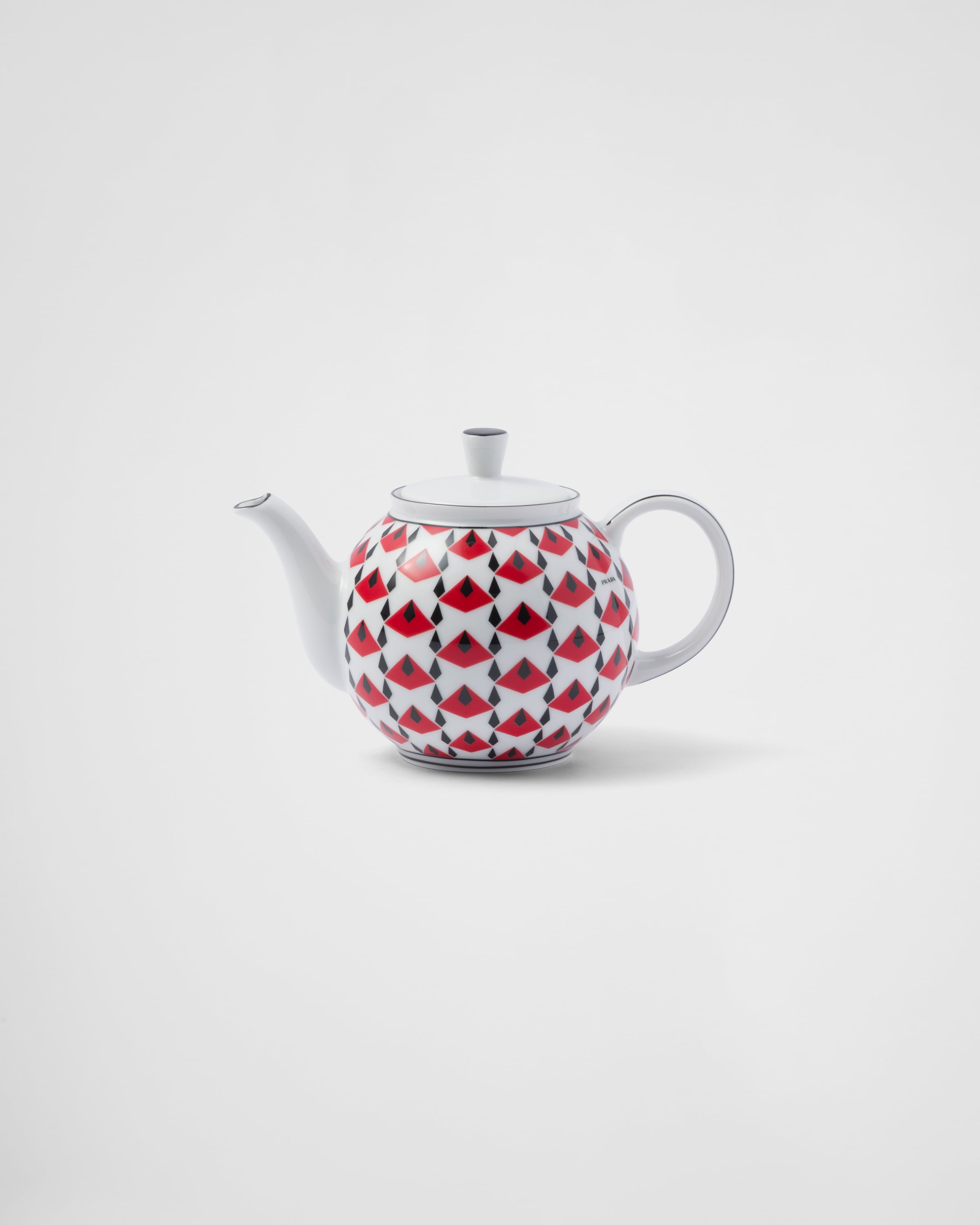 Black/red Porcelain teapot - Vienna Red | PRADA