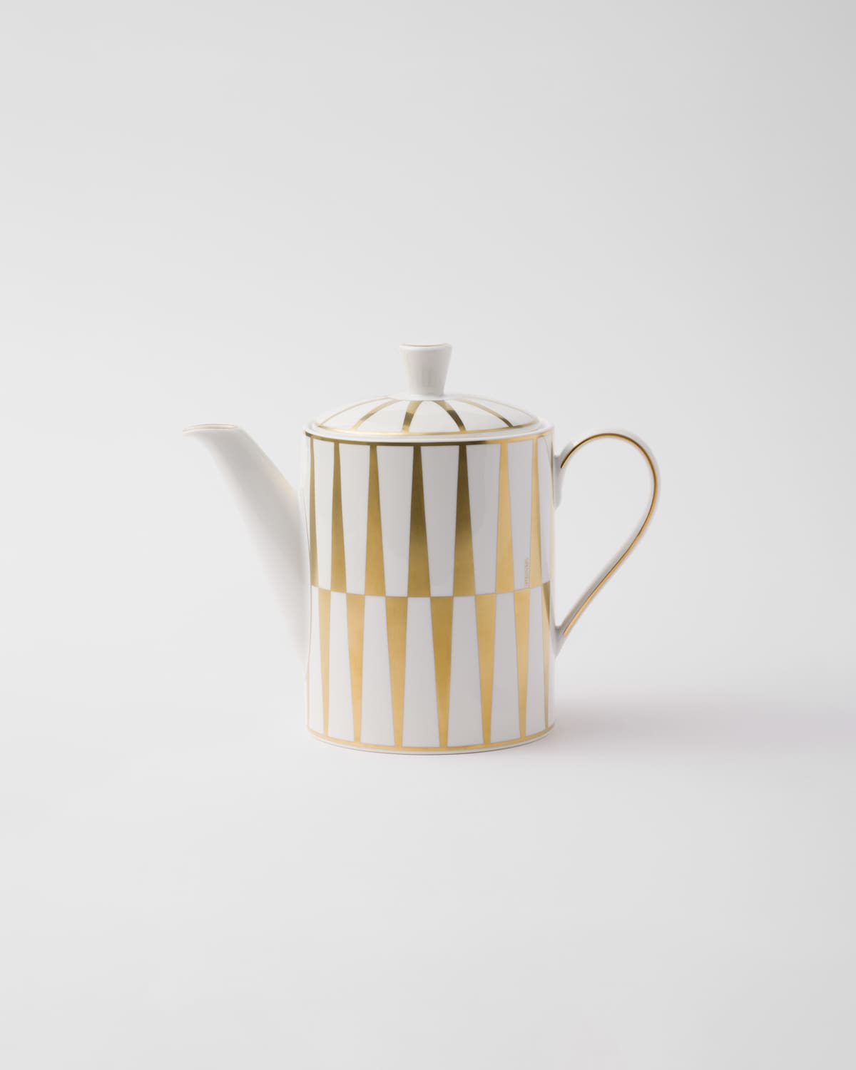 White/gold Porcelain coffee pot - Stripes | PRADA
