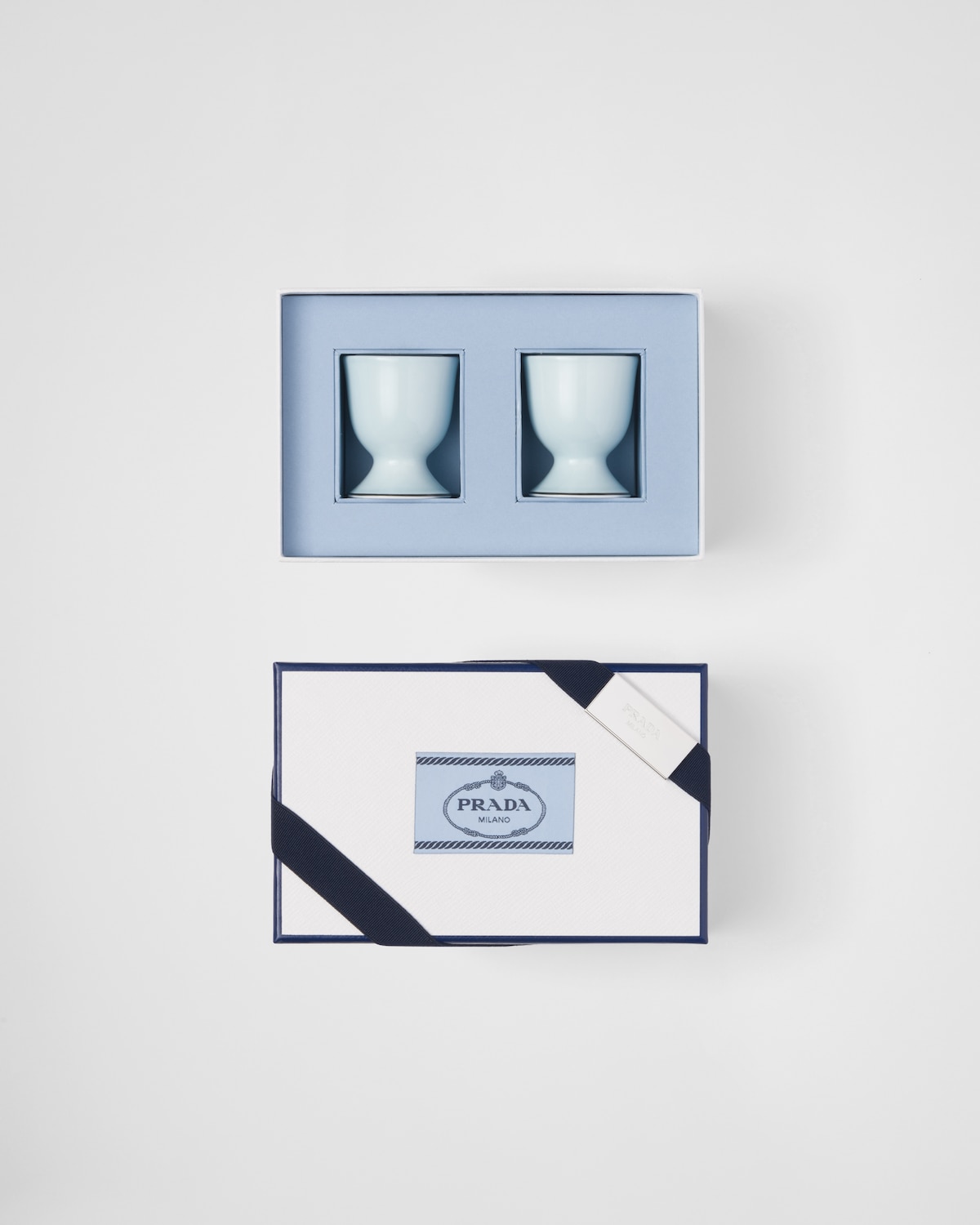 Celadon Light Blue Set of two porcelain egg cups - Celadon | PRADA ...