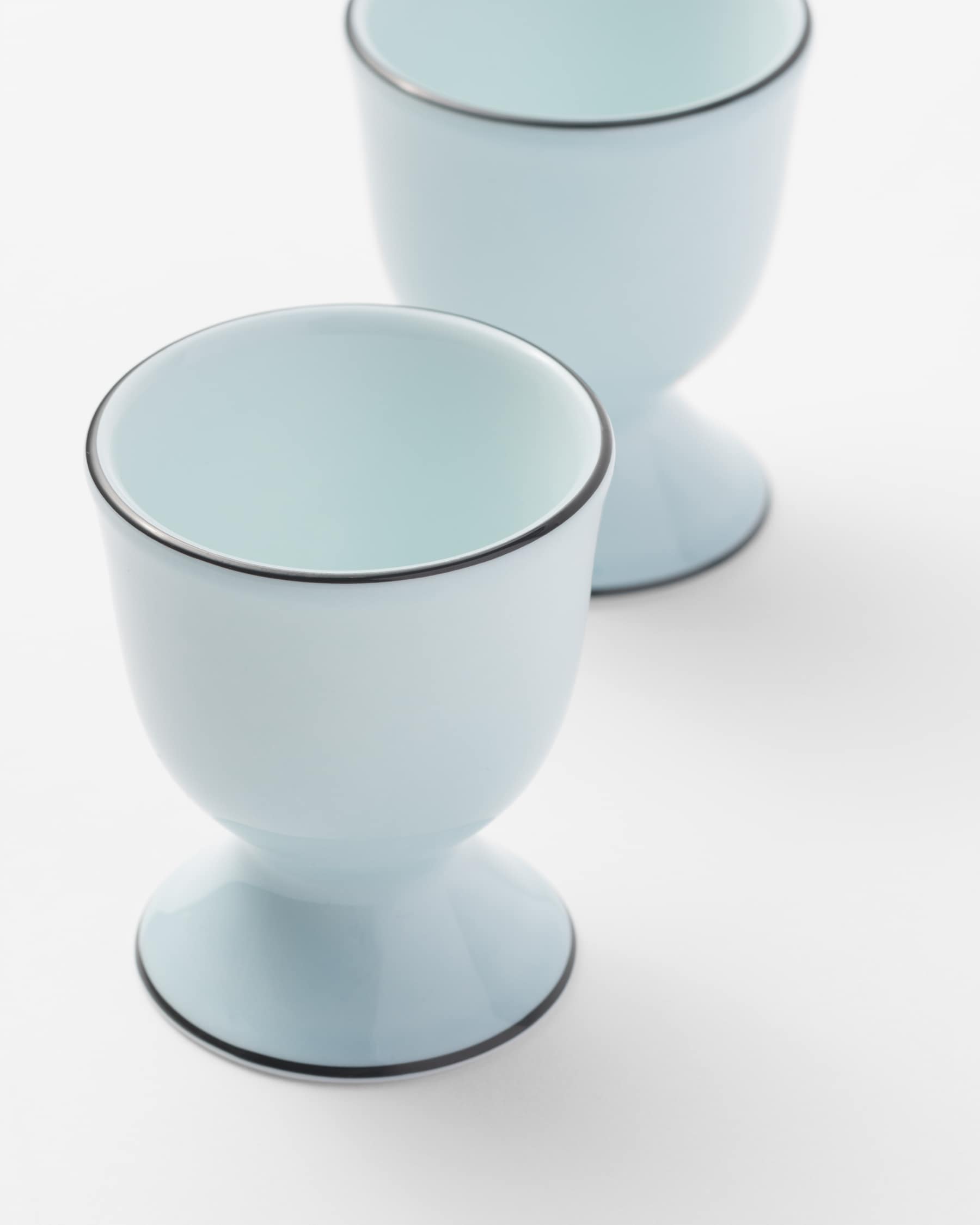 F03hv Set Of Two Porcelain Egg Cups - Celadon | PRADA
