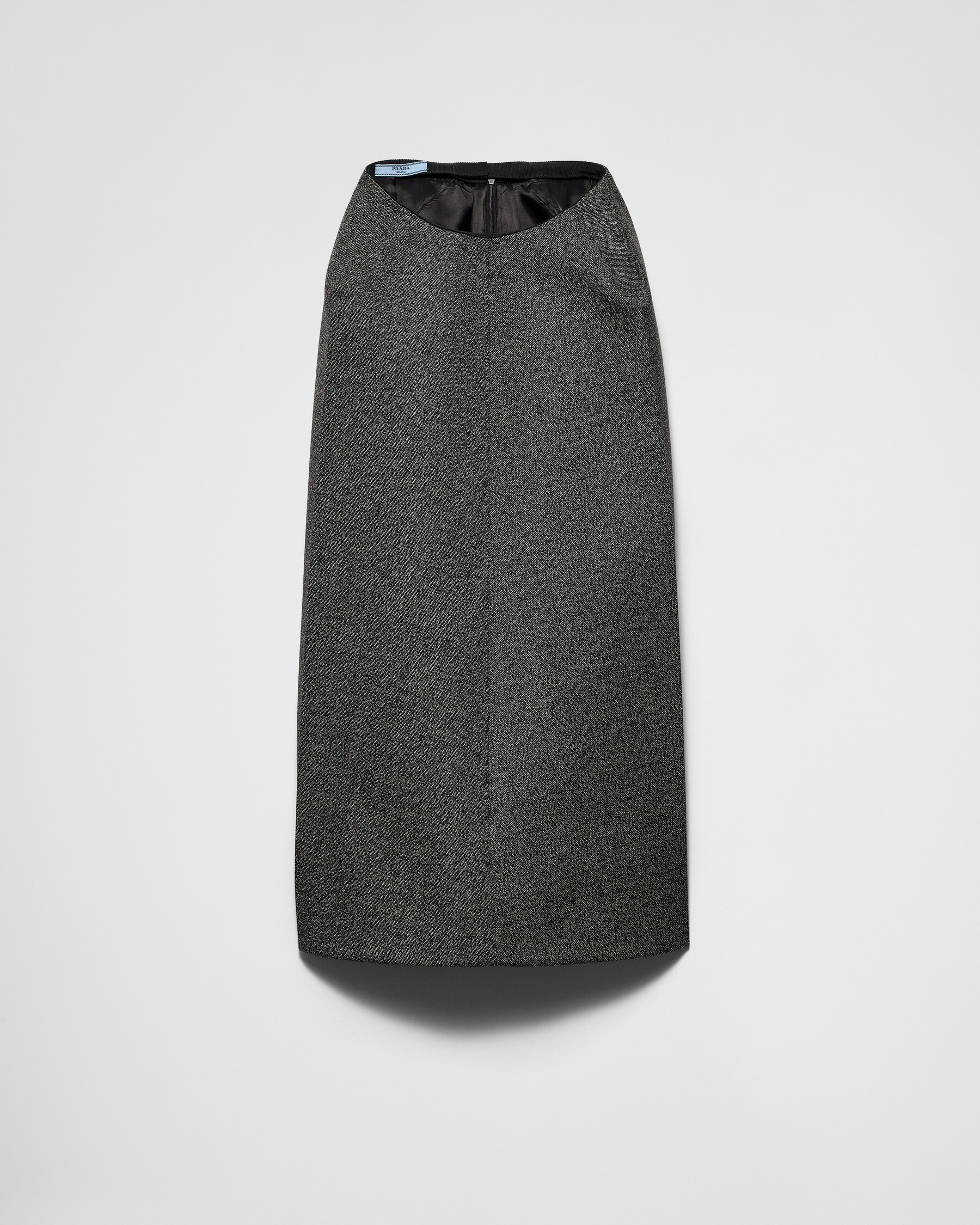 Black Mouliné Midi-skirt | PRADA