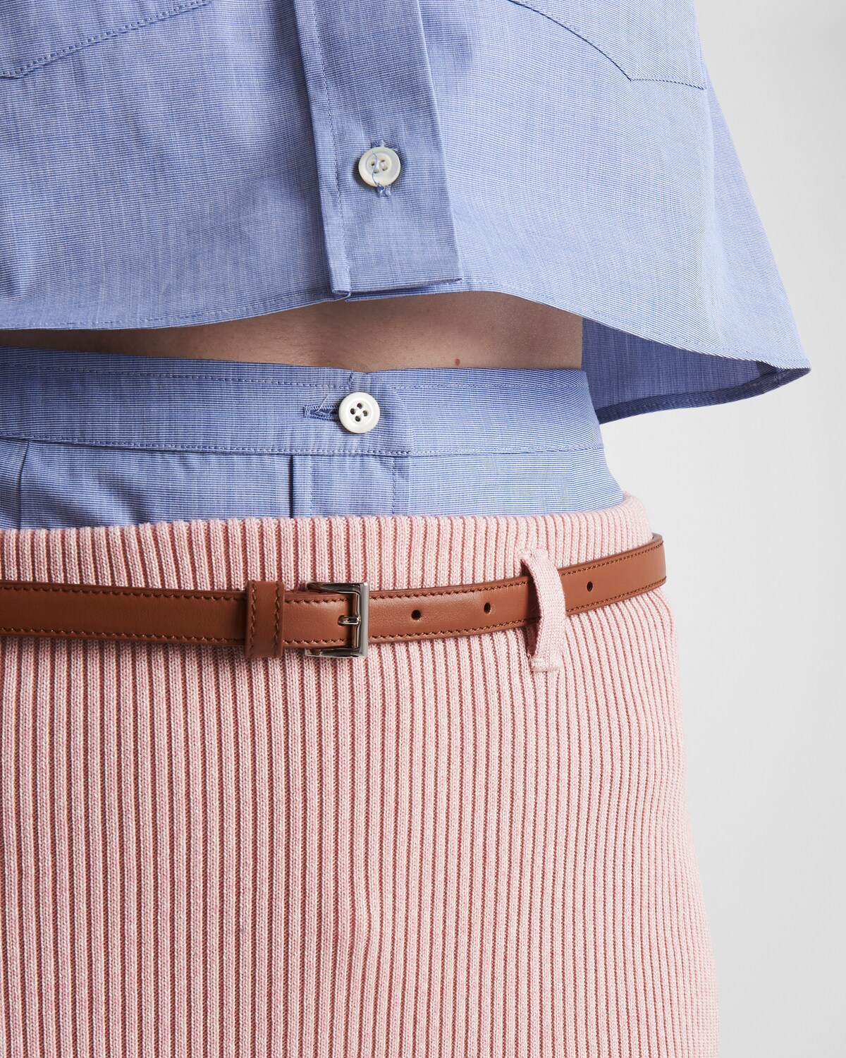 Sapphire Blue Fil-à-fil Skirt | PRADA