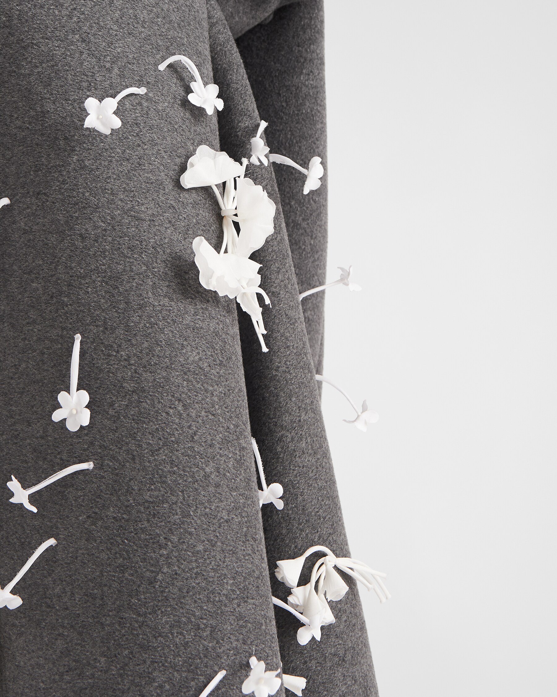 Slate Gray Embroidered Velour Midi-skirt | PRADA