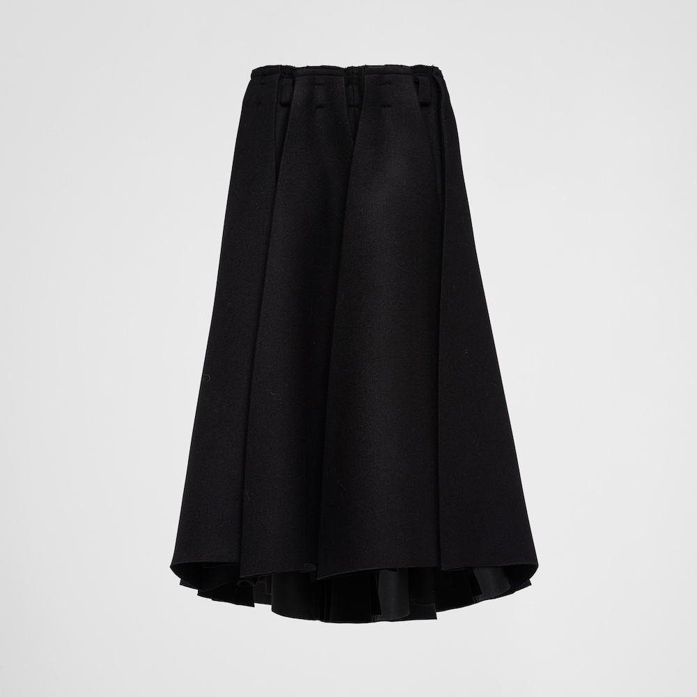 Black Cloth midi-skirt | Prada