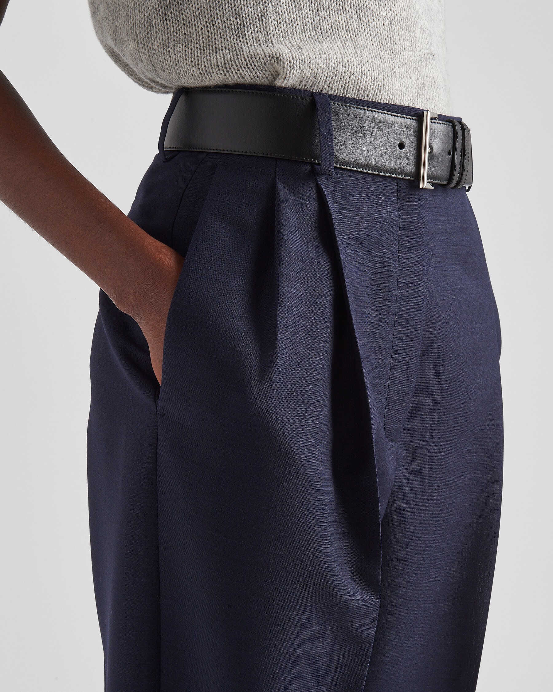 Navy Light Mohair Pants | PRADA