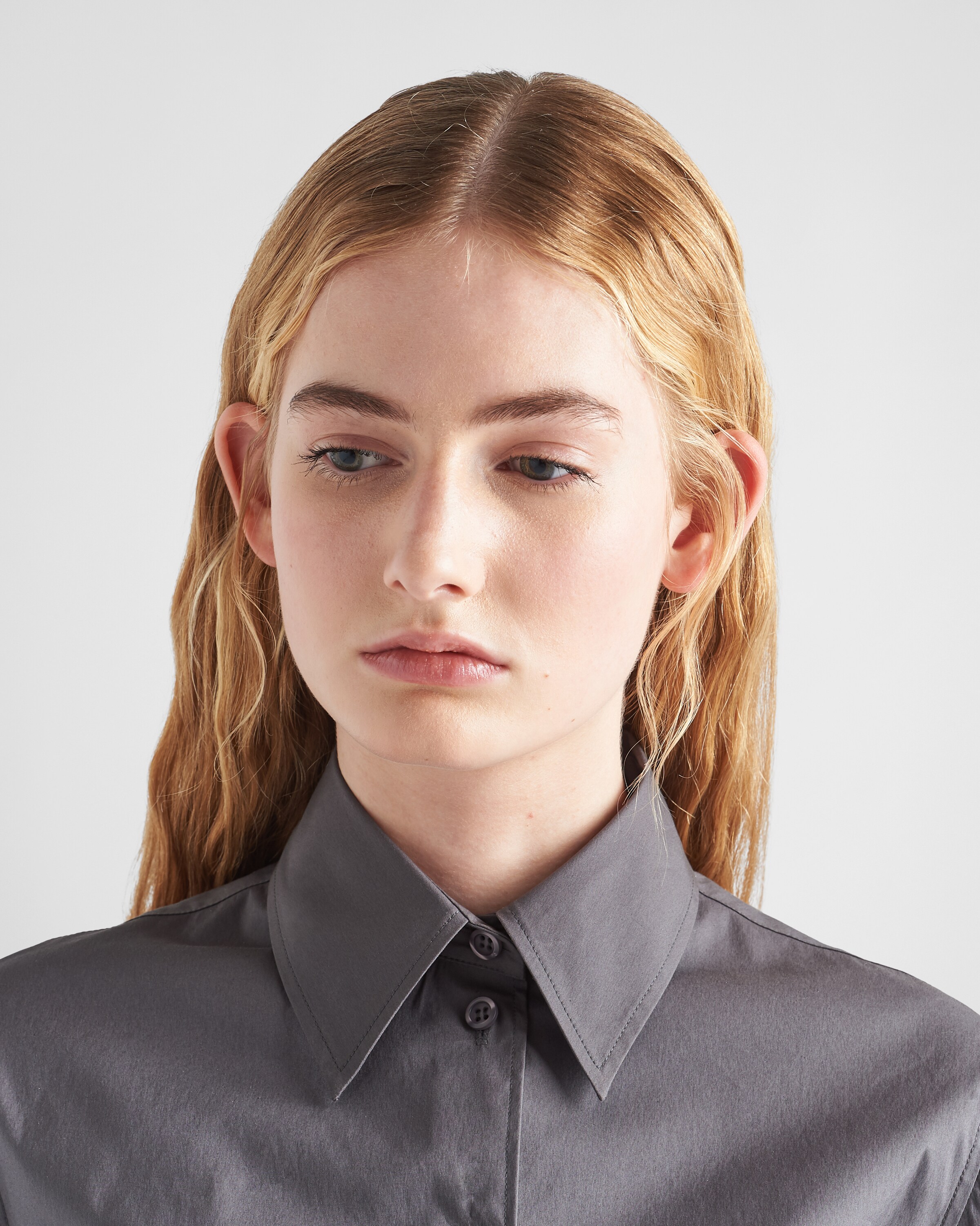Combinaison en popeline stretch Gris Plomb | Prada