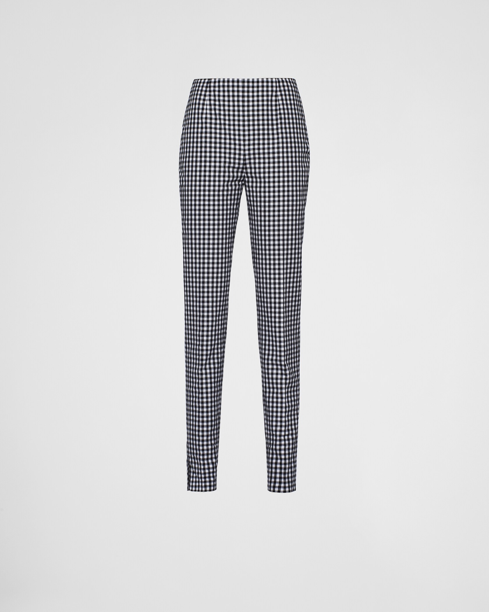 Black/yellow Stretch Gingham Check Pants | PRADA