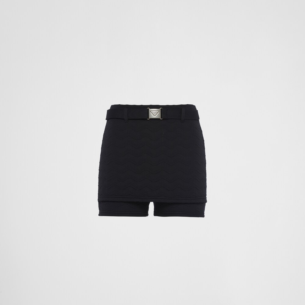 Black Jacquard shorts | Prada