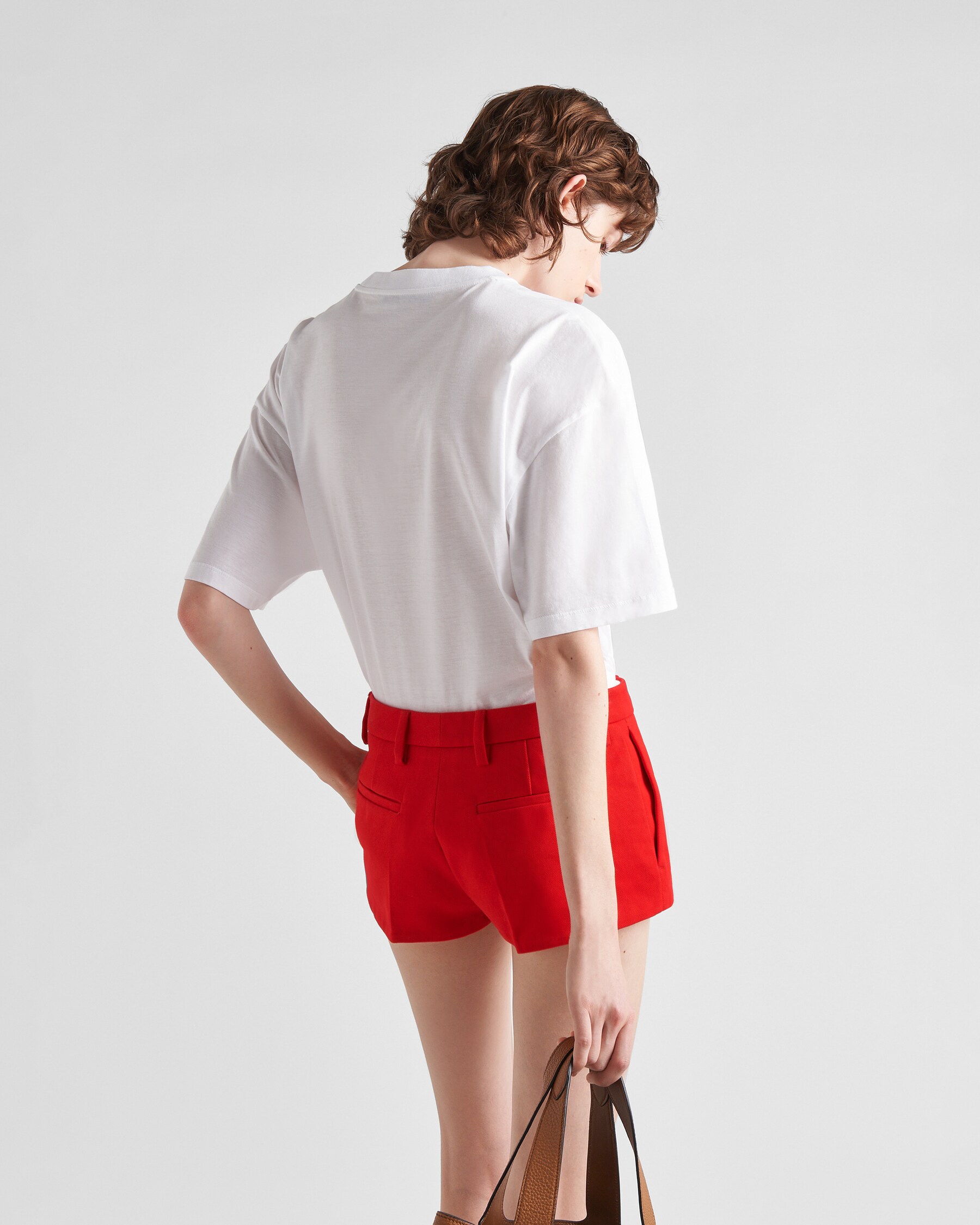 Red Drill Shorts | PRADA