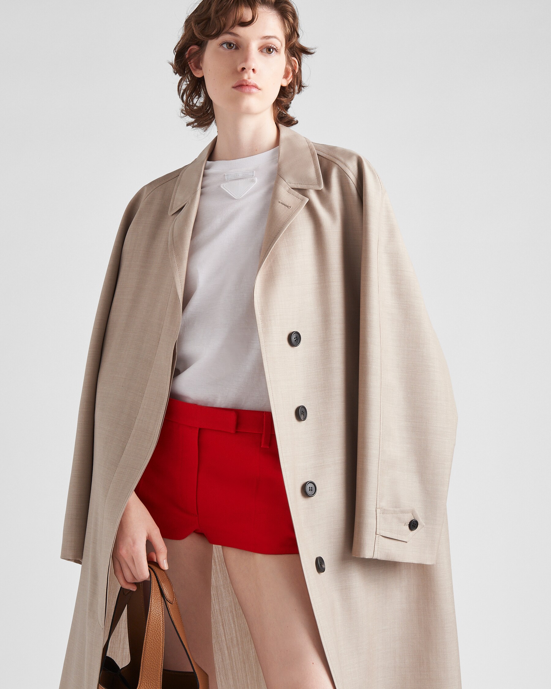 Red Drill Shorts | PRADA