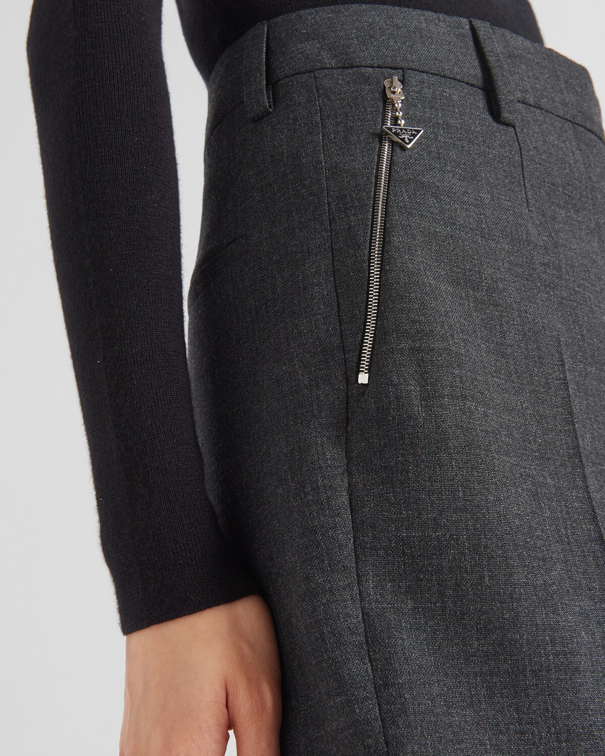 Slate Gray Wool Pants | PRADA