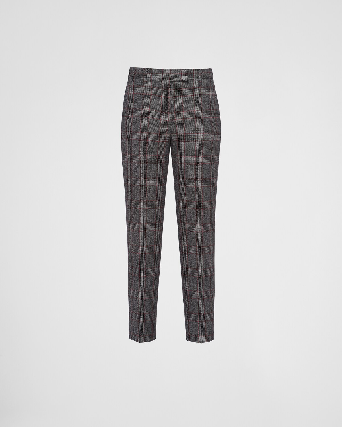 Grey Prince Of Wales Check Pants | PRADA