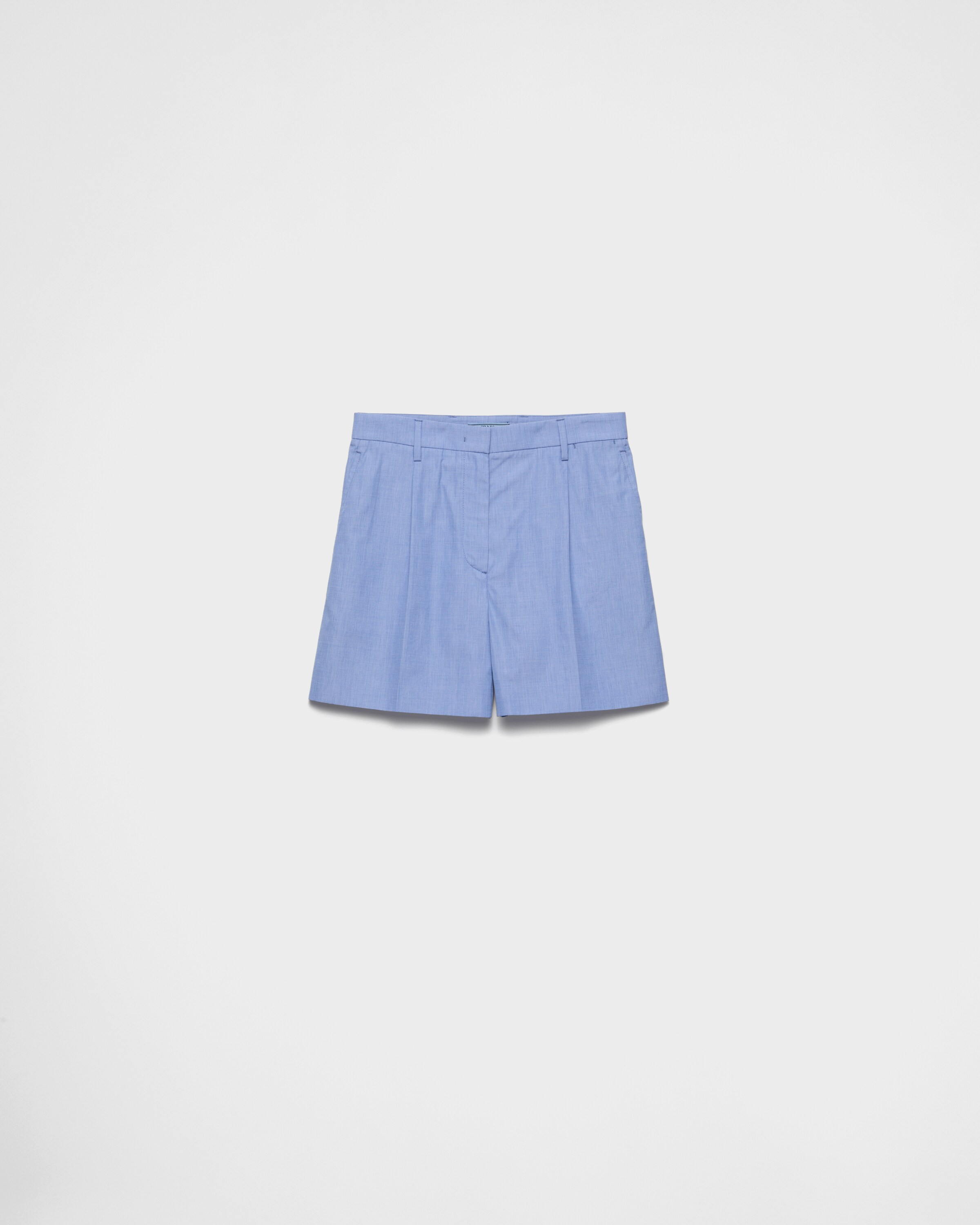 Sapphire Blue Fil-à-fil Shorts | PRADA