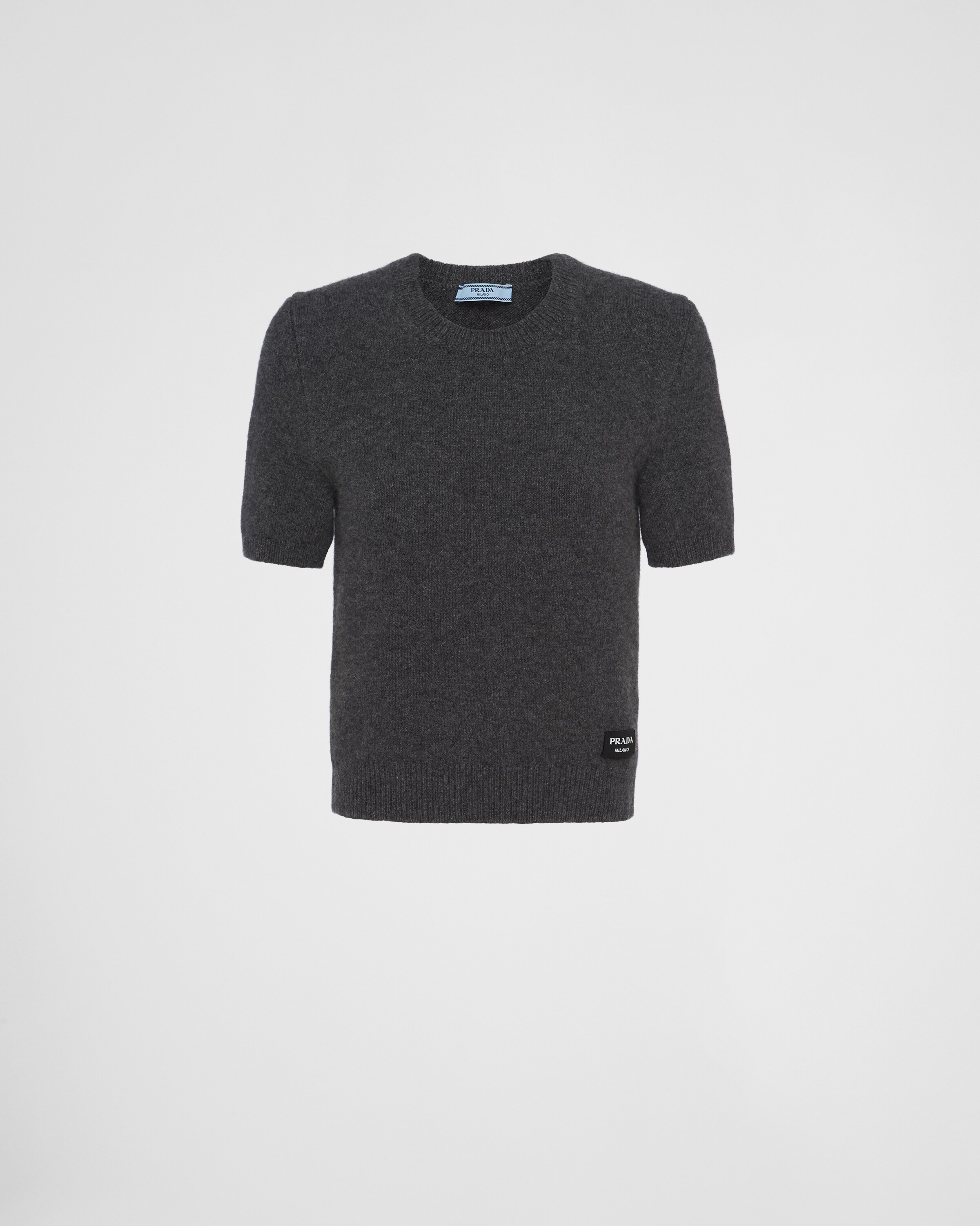 Slate Gray Cashmere Crew-neck Sweater | PRADA