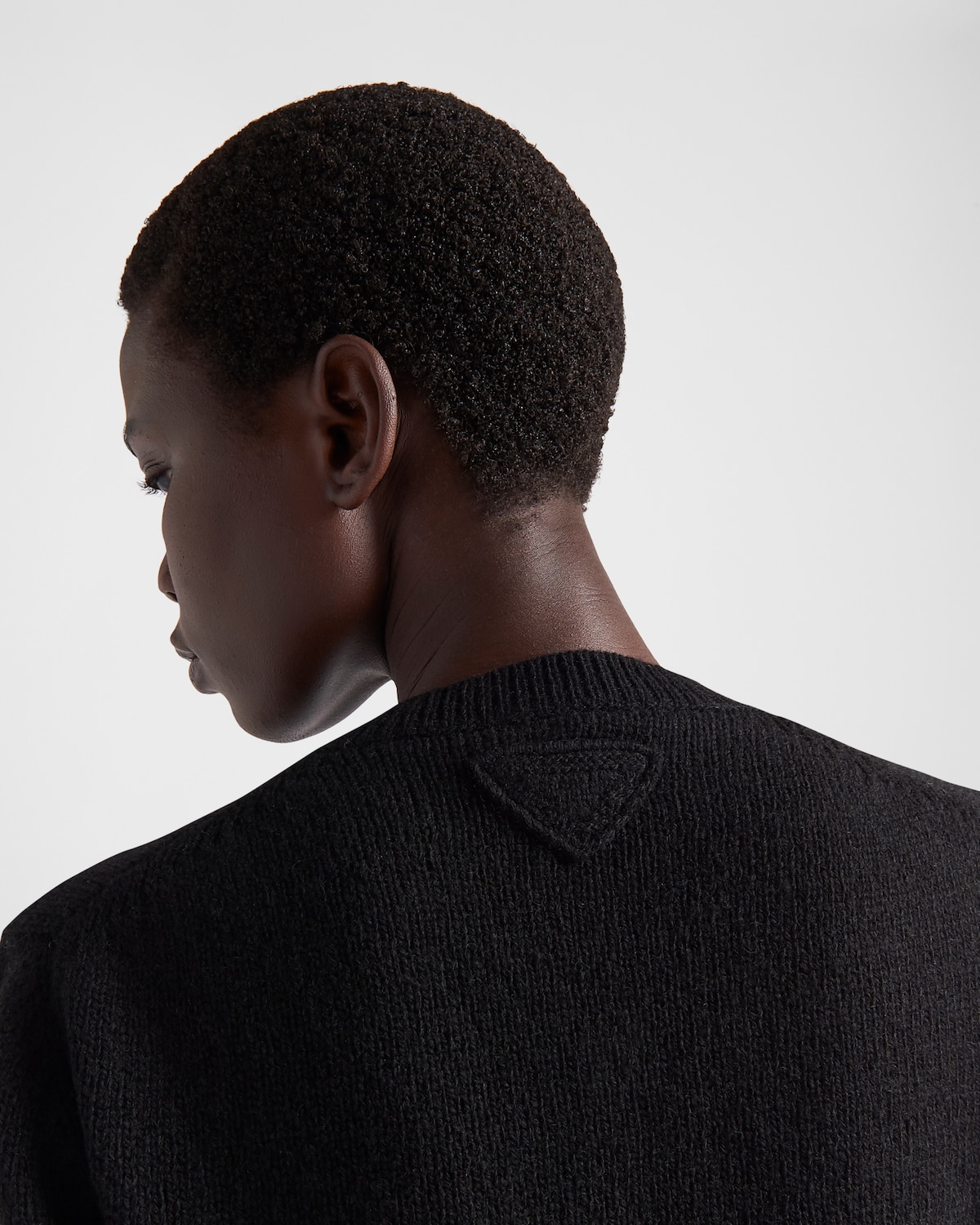 Black Wool And Cashmere Crew-neck Sweater | PRADA - United Kingdom