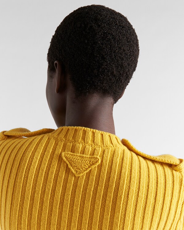 Yellow Wool And Cashmere Crew-neck Sweater | PRADA