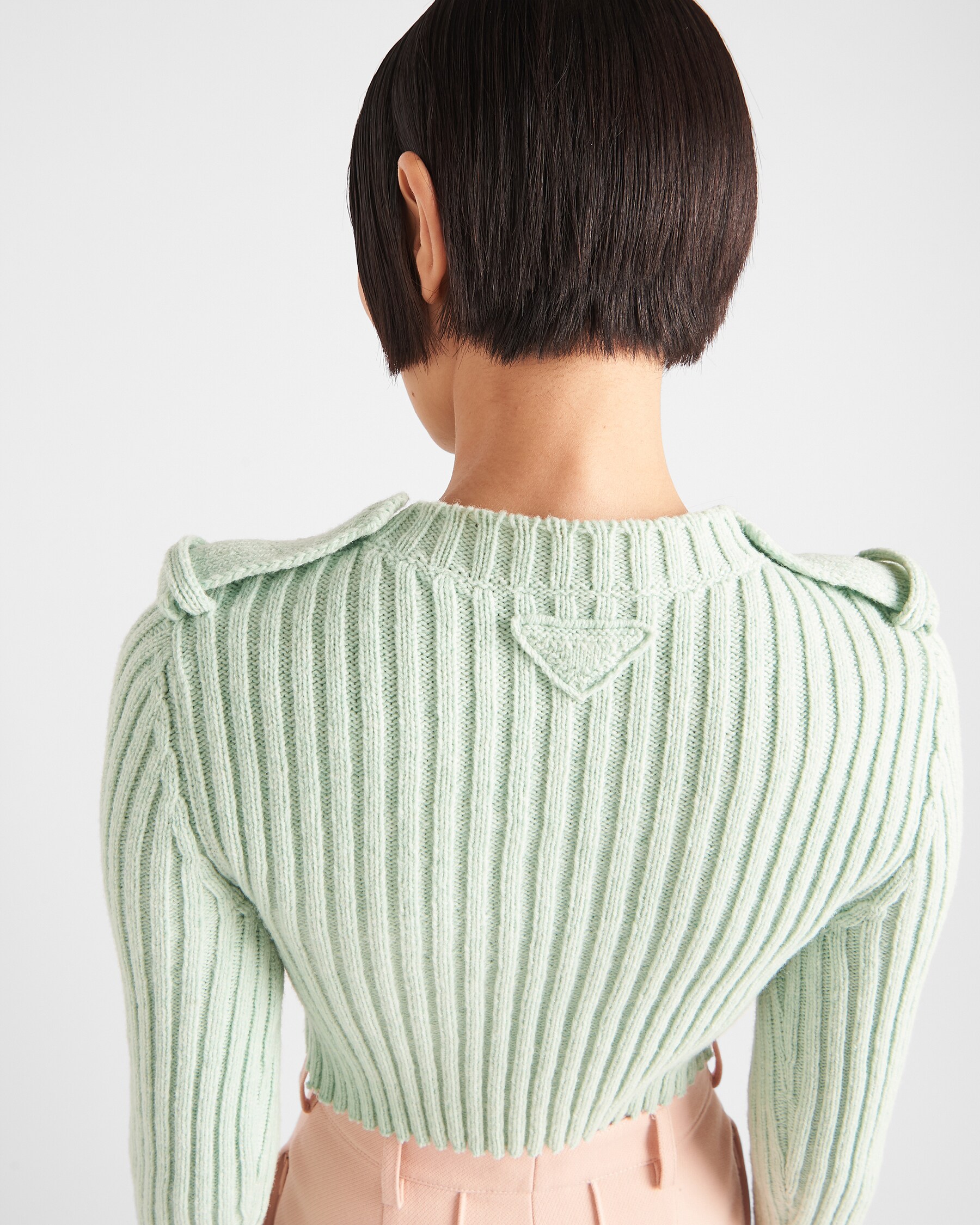 Mint Green Wool And Cashmere Crew-neck Sweater | PRADA
