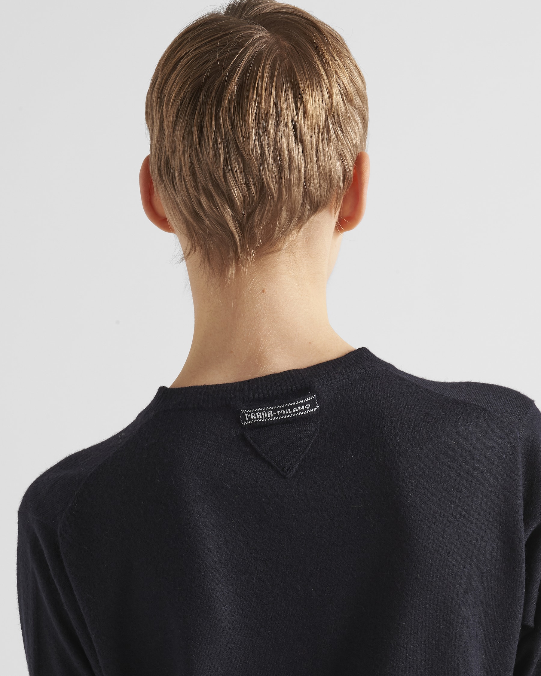 Navy Cashmere Crew-neck Sweater | PRADA