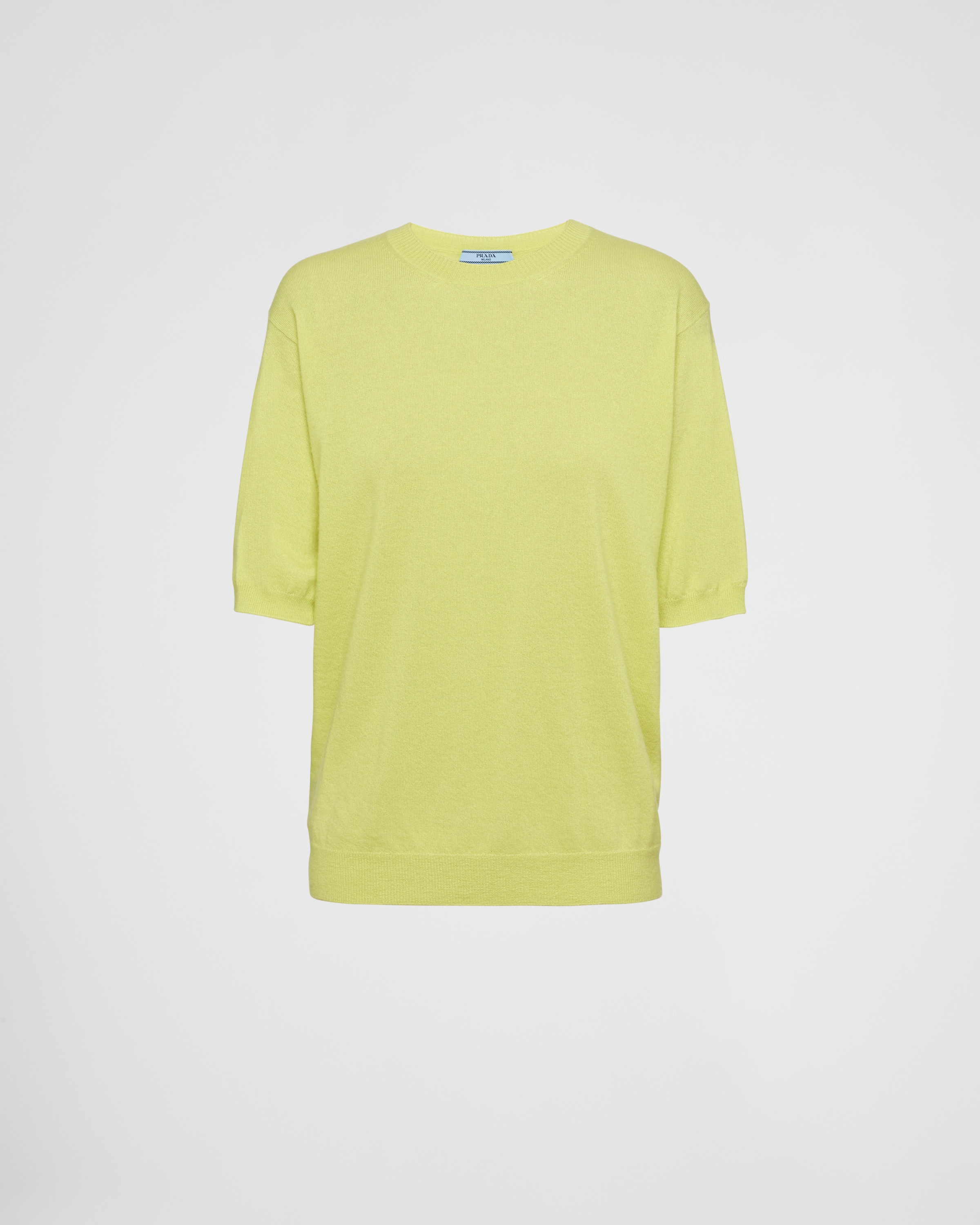Lime Green Cashmere Crew-neck Sweater | PRADA