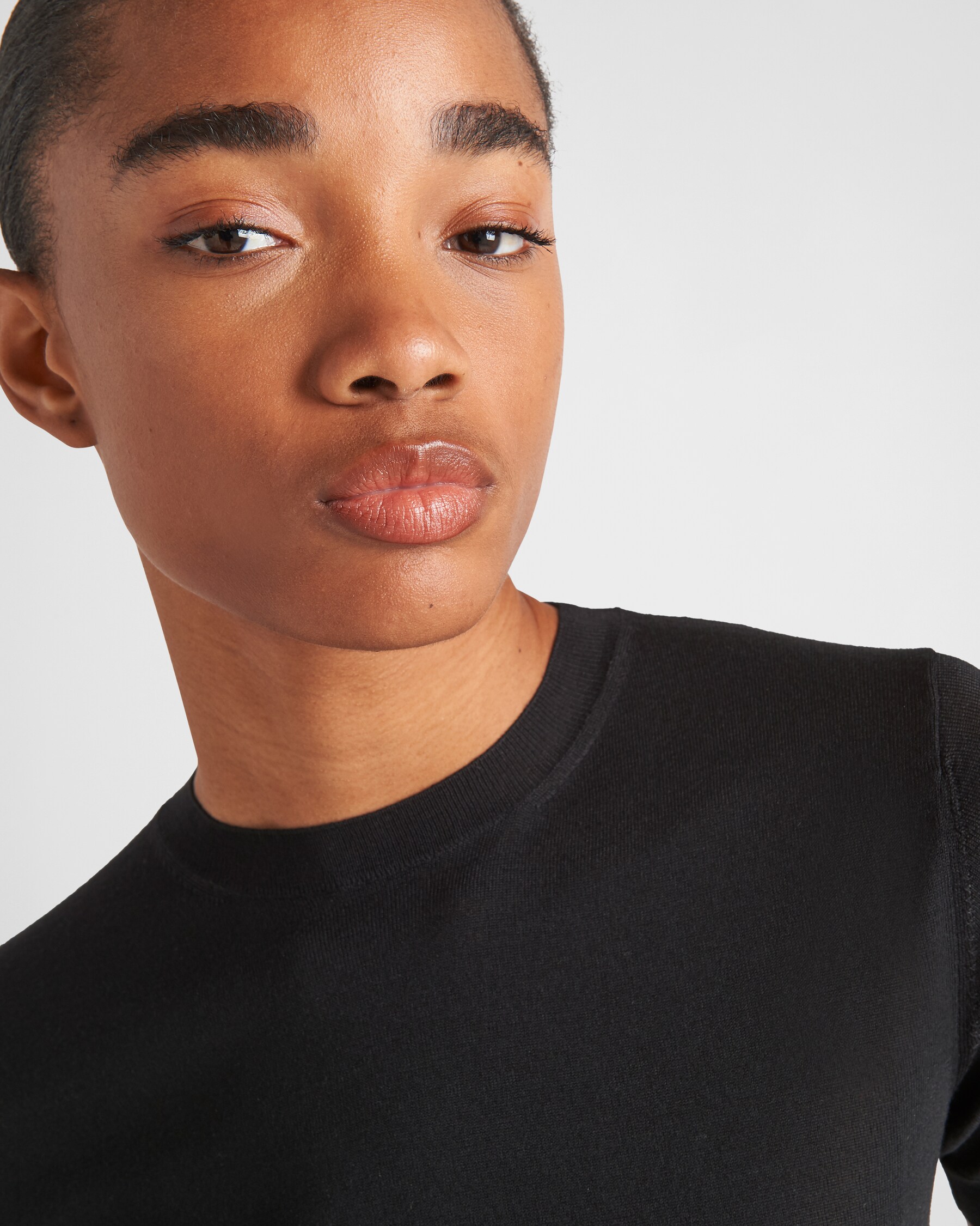 Black Worsted Wool Crew-neck Sweater | PRADA