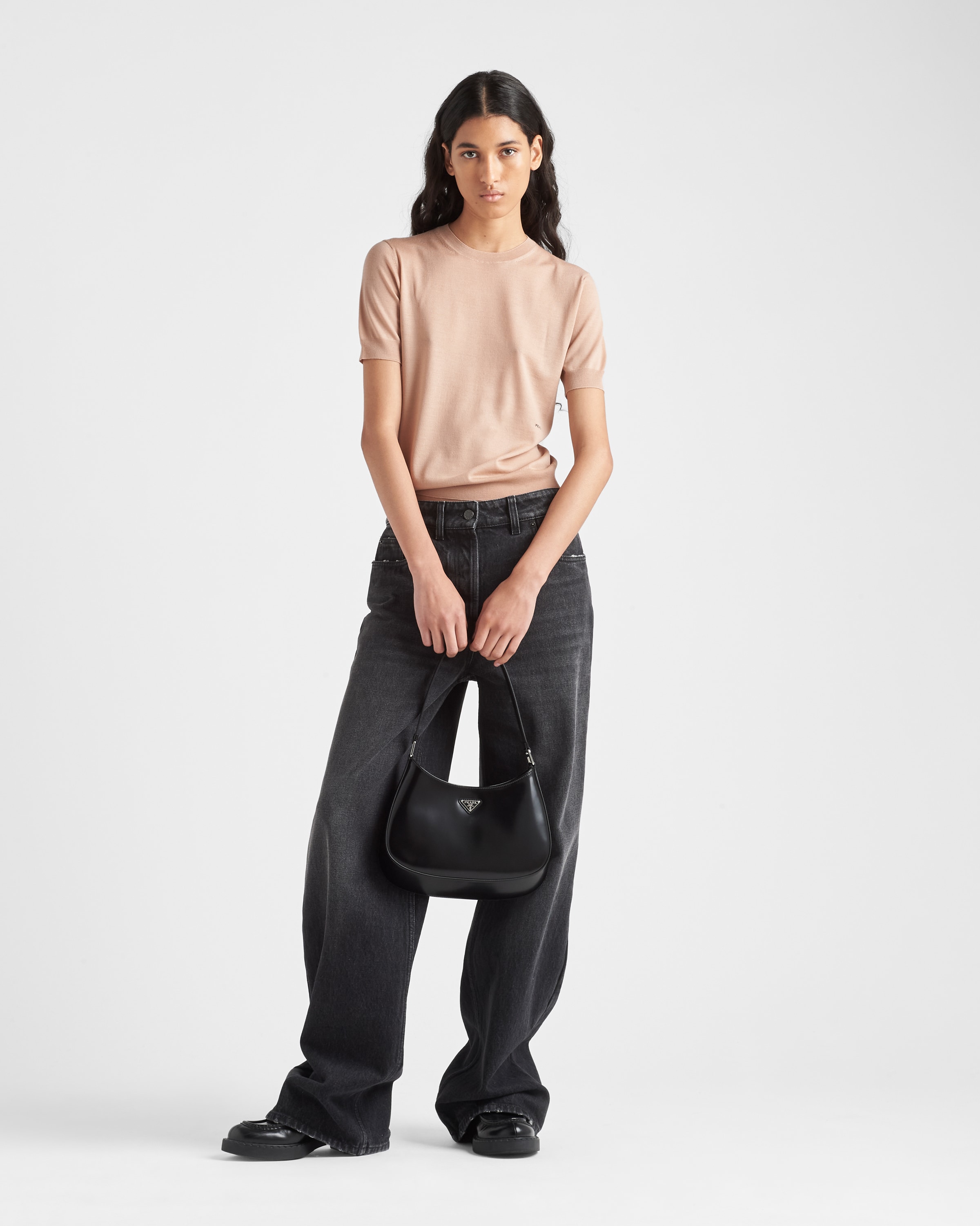 Blush Worsted wool crew-neck sweater | Prada