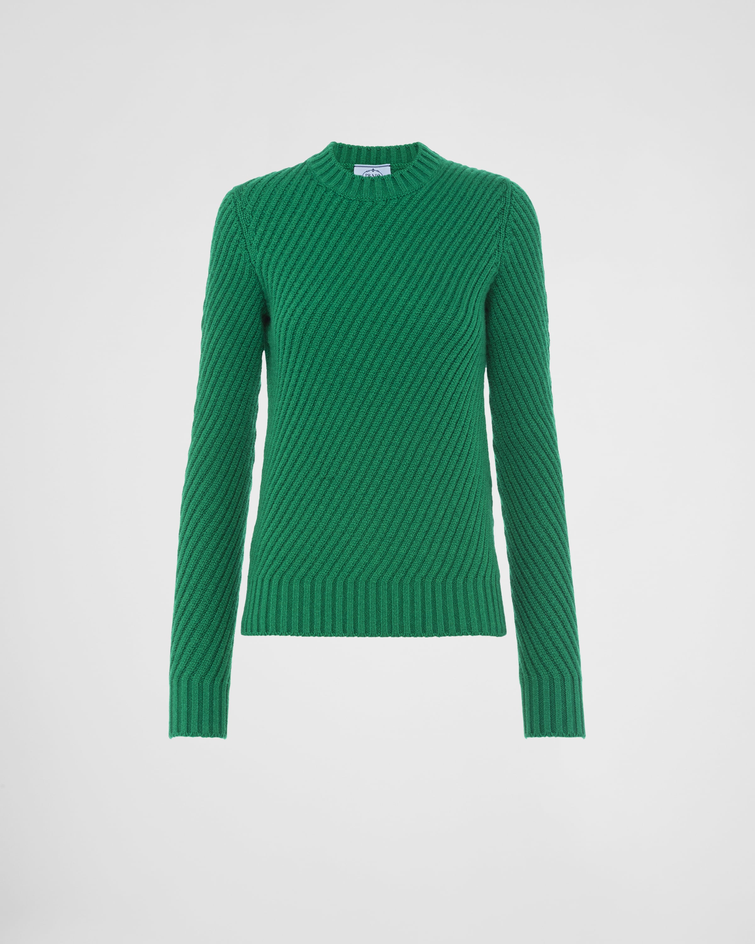 Pull à col rond en cachemire Vert Émeraude | Prada