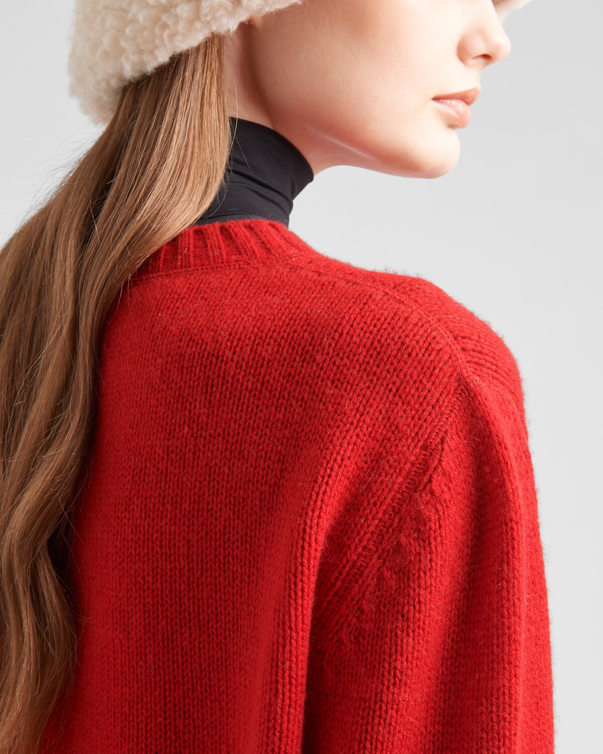Red Wool And Cashmere Crew-neck Sweater | PRADA