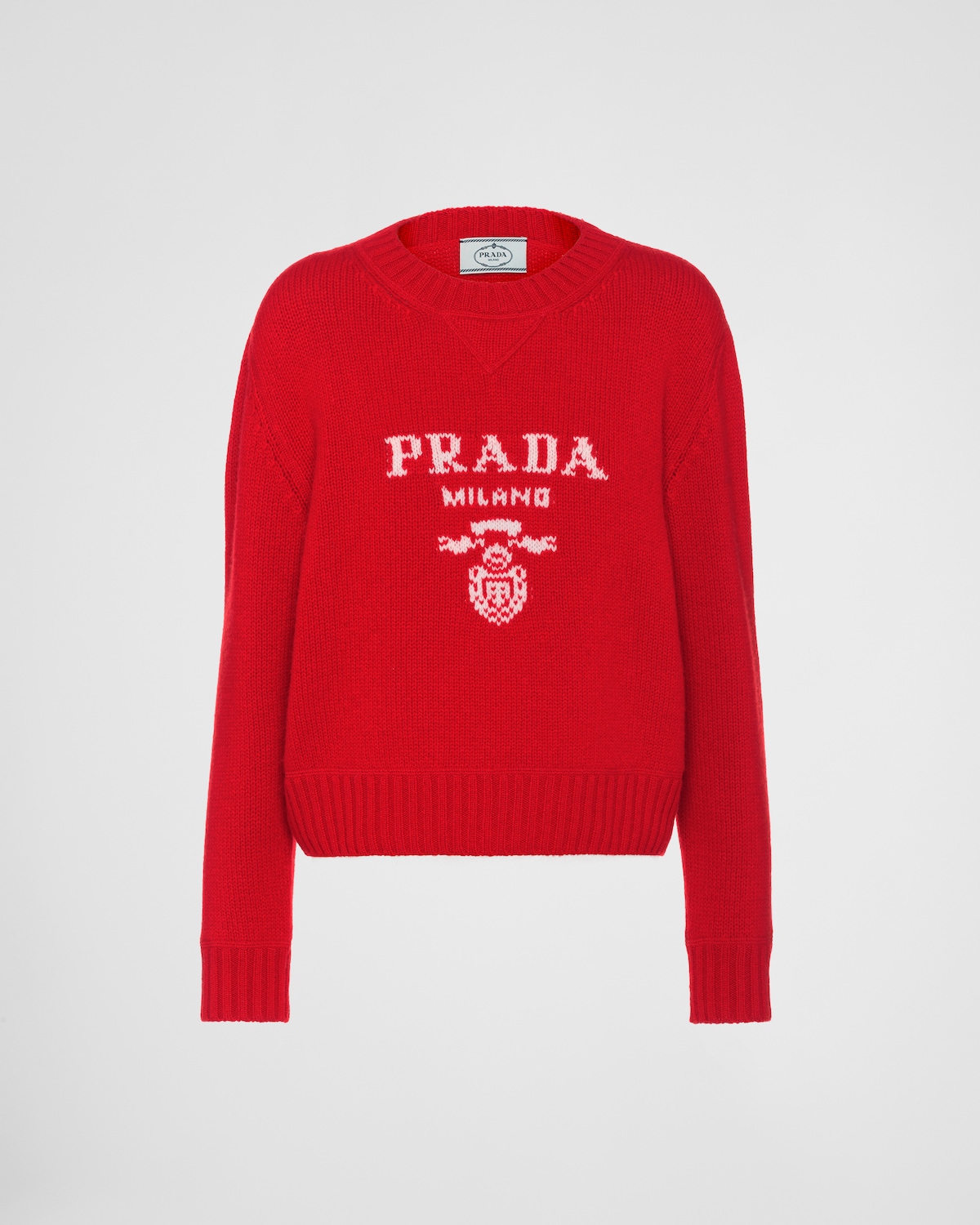 Red Wool And Cashmere Crew-neck Sweater | PRADA