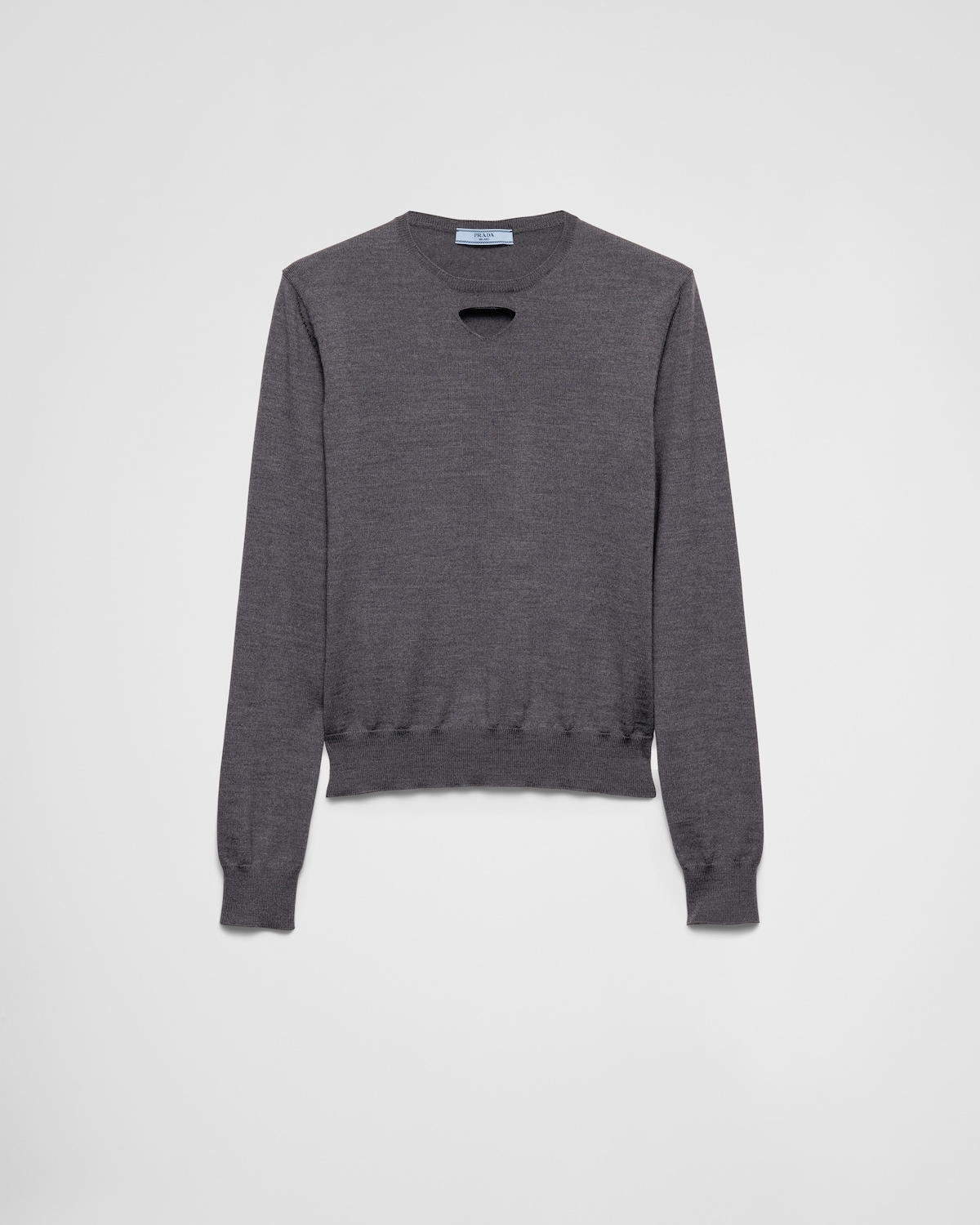 Grey Wool Crew-neck Sweater | PRADA - United States