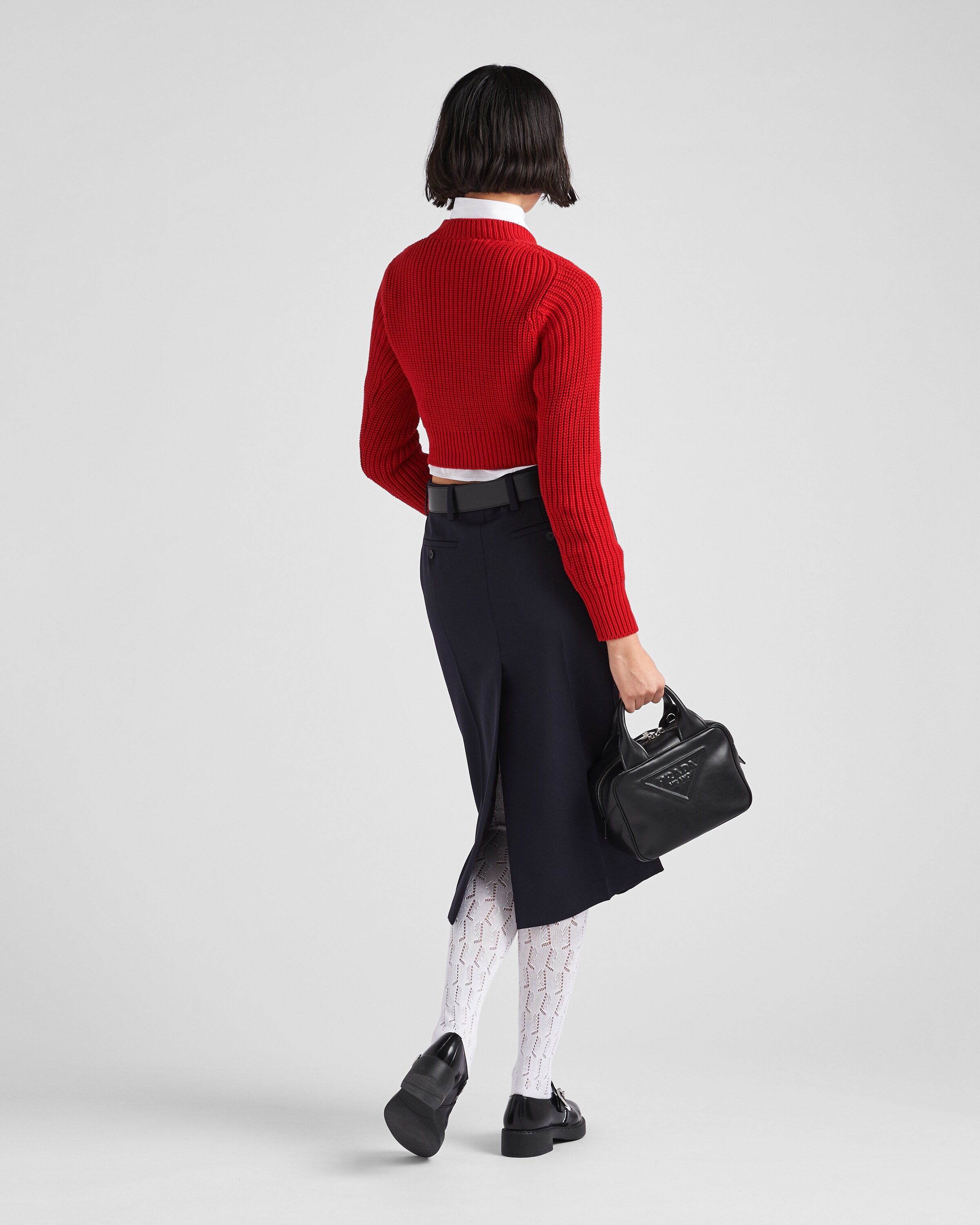 Red Cotton Crew-neck Sweater | PRADA