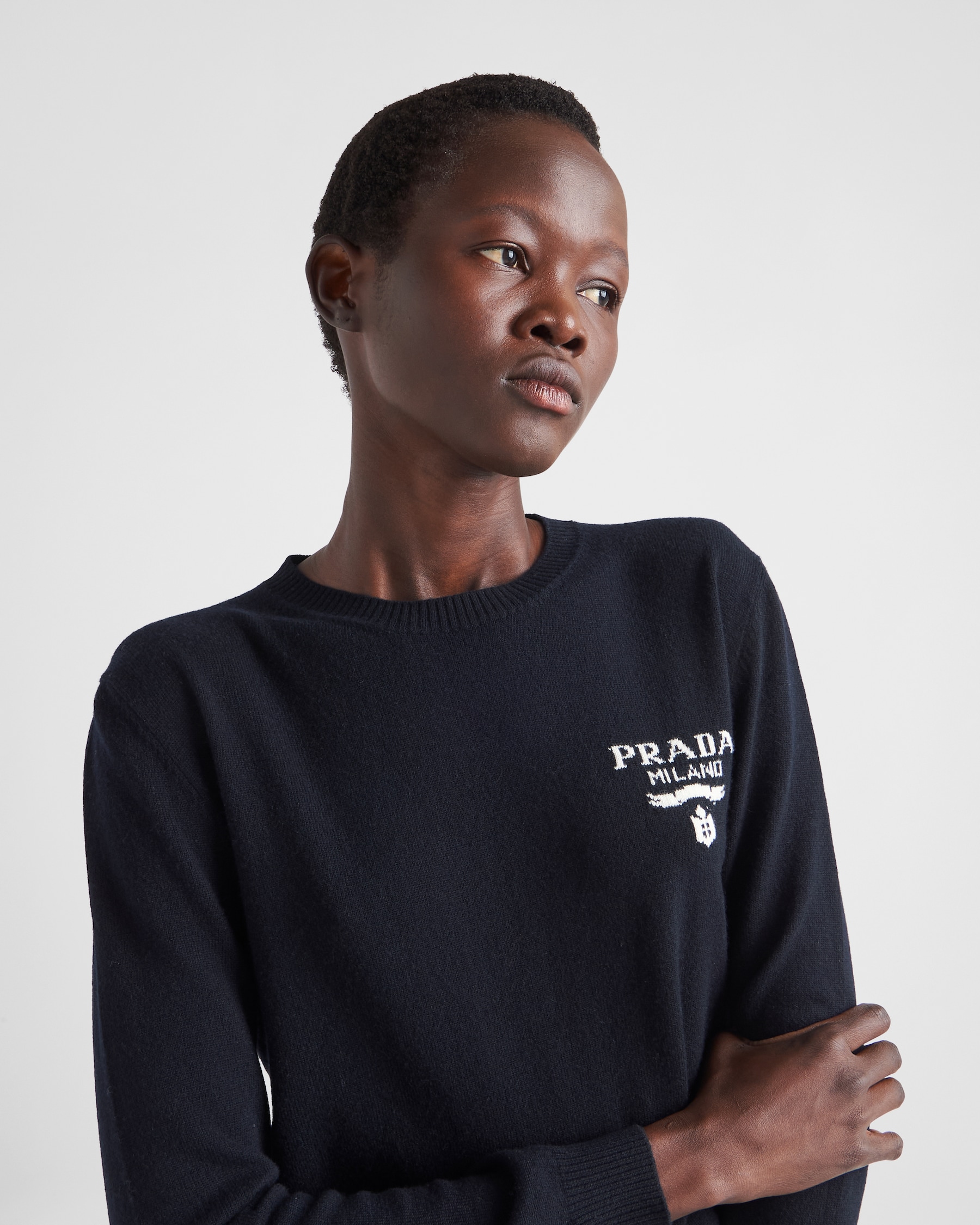 Navy Cashmere And Silk Sweater | PRADA