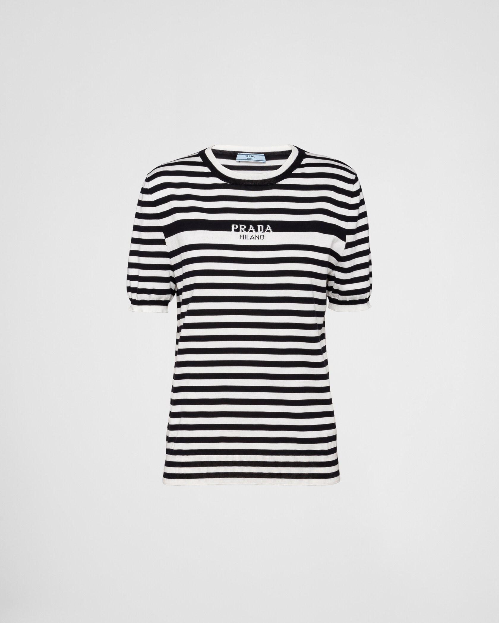 White/blue Cotton T-shirt | PRADA