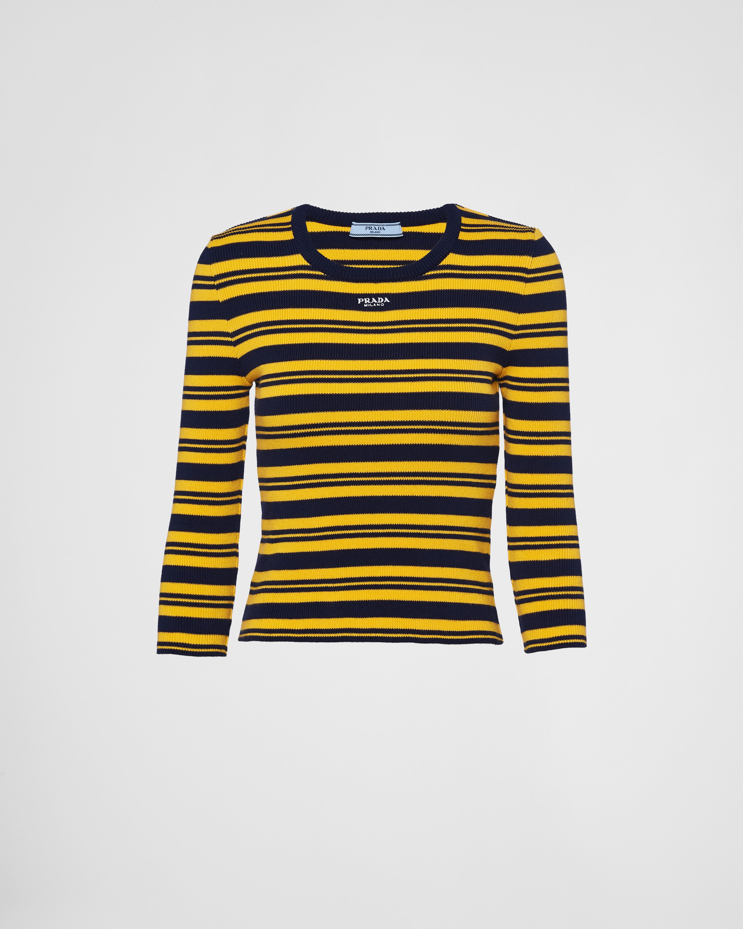 Blue / Yellow Cotton Sweater | PRADA