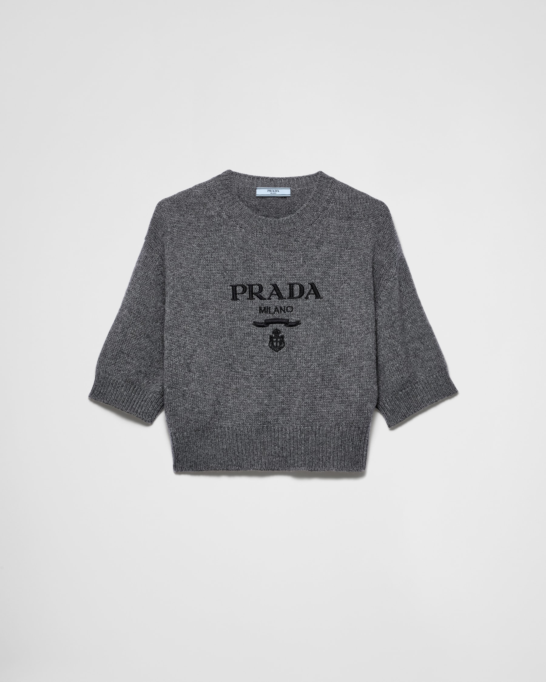 Slate Gray Wool And Cashmere Crew-neck Sweater | PRADA