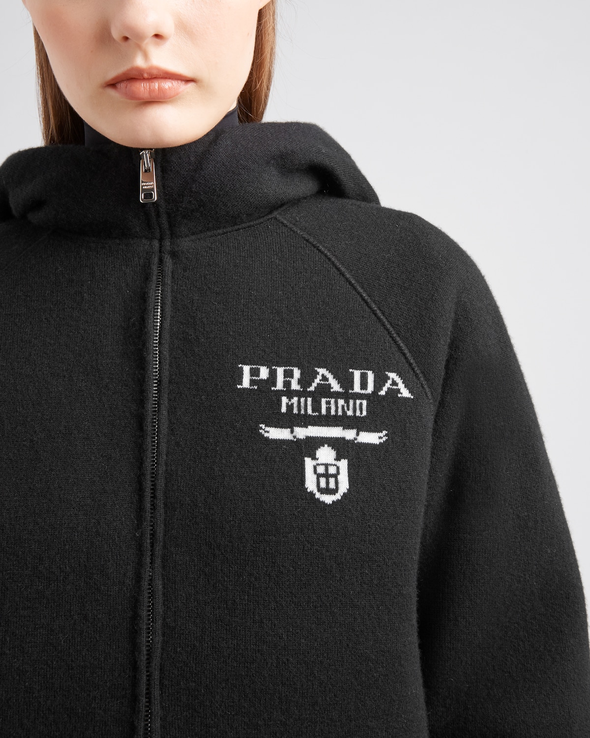 Black Cashmere Hoodie | PRADA