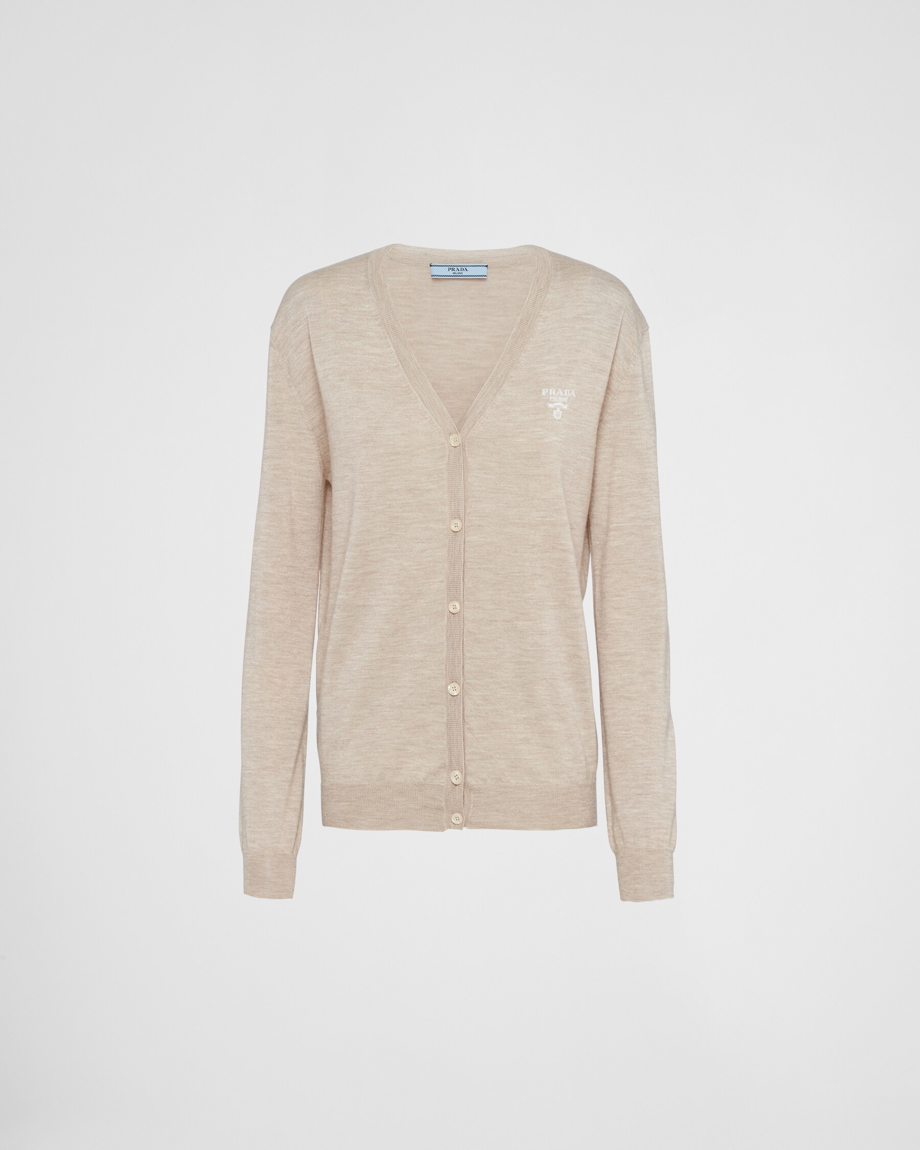Desert Beige Cashmere Cardigan | PRADA