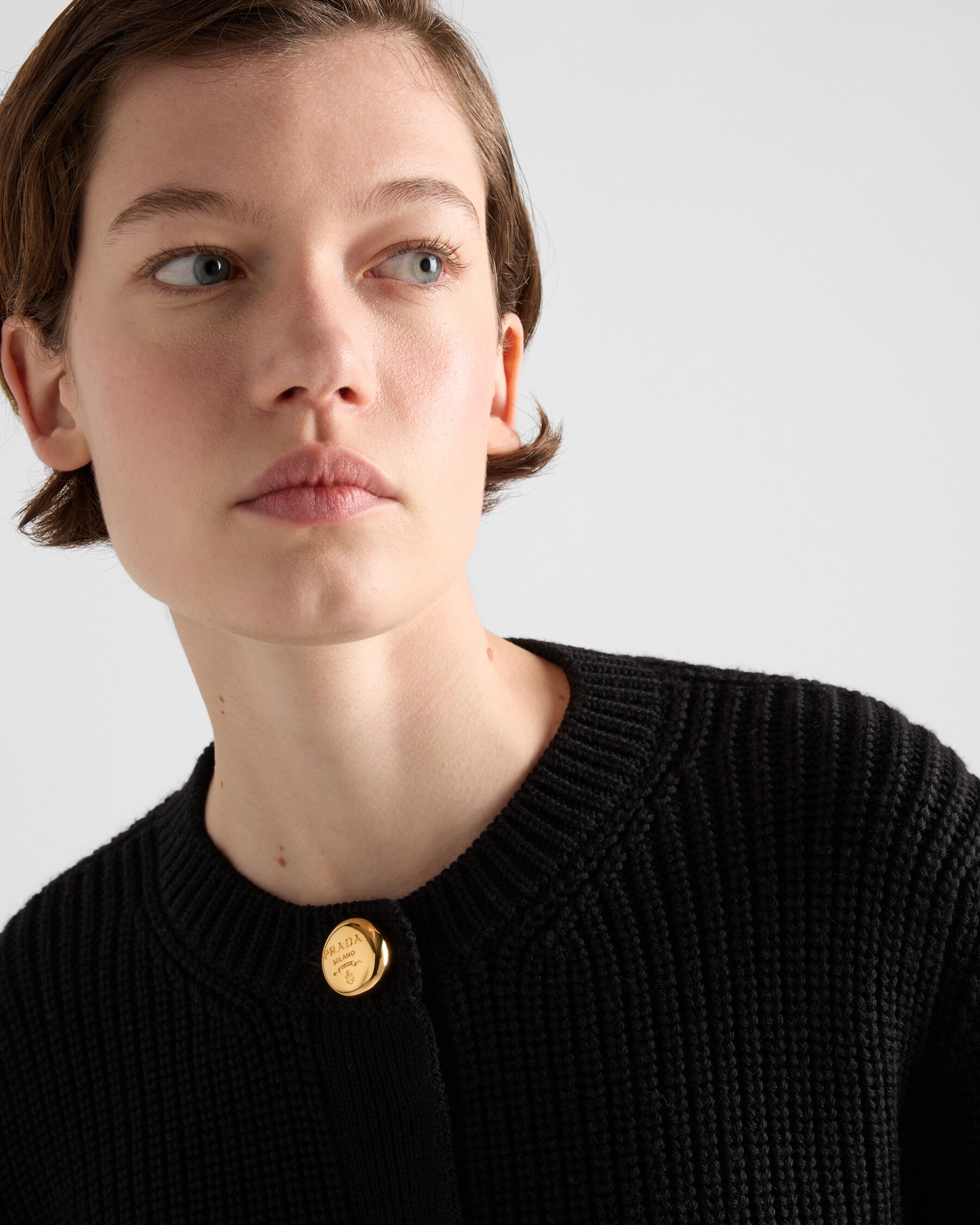 Black Wool Cardigan | PRADA