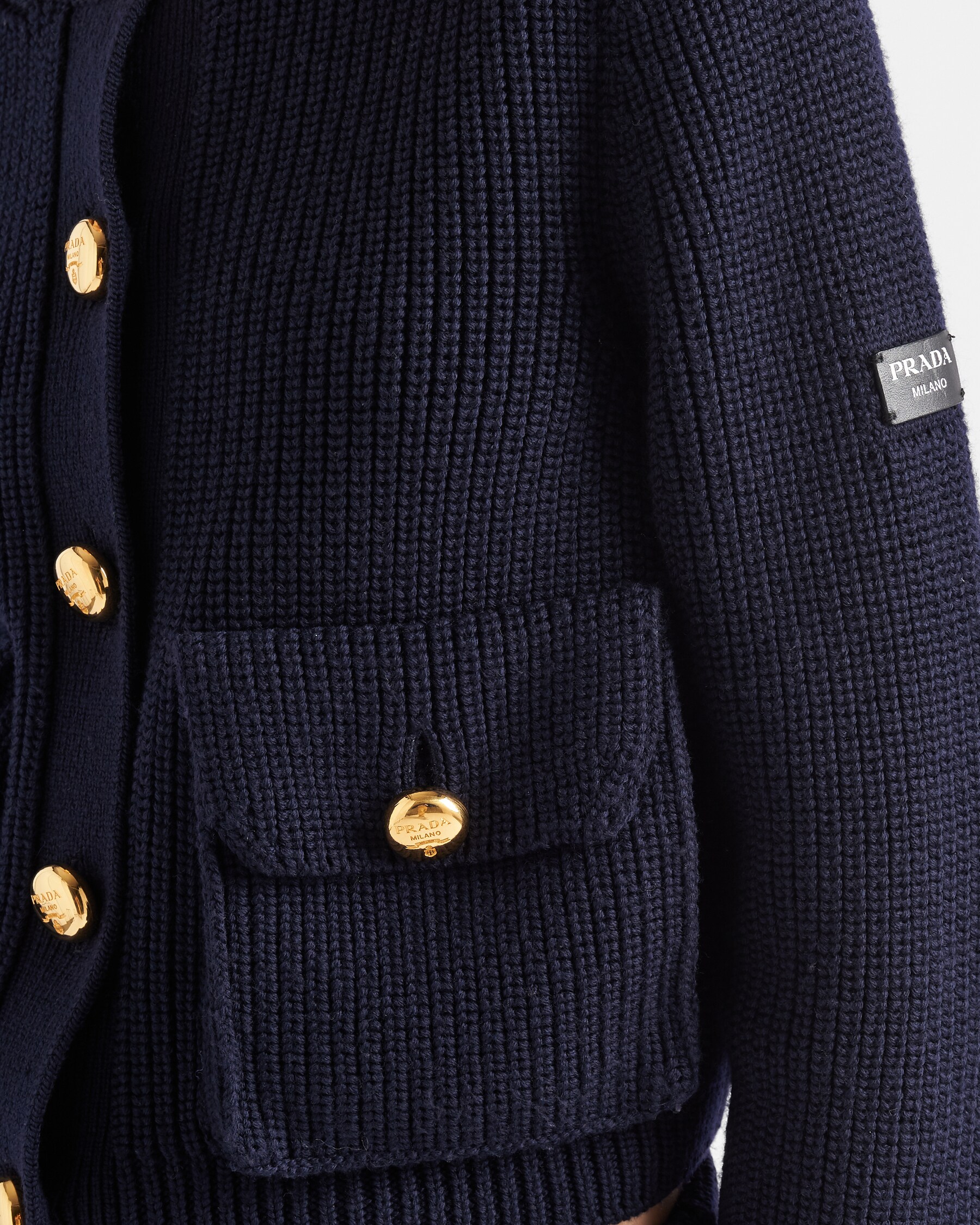 Navy Wool Cardigan | PRADA