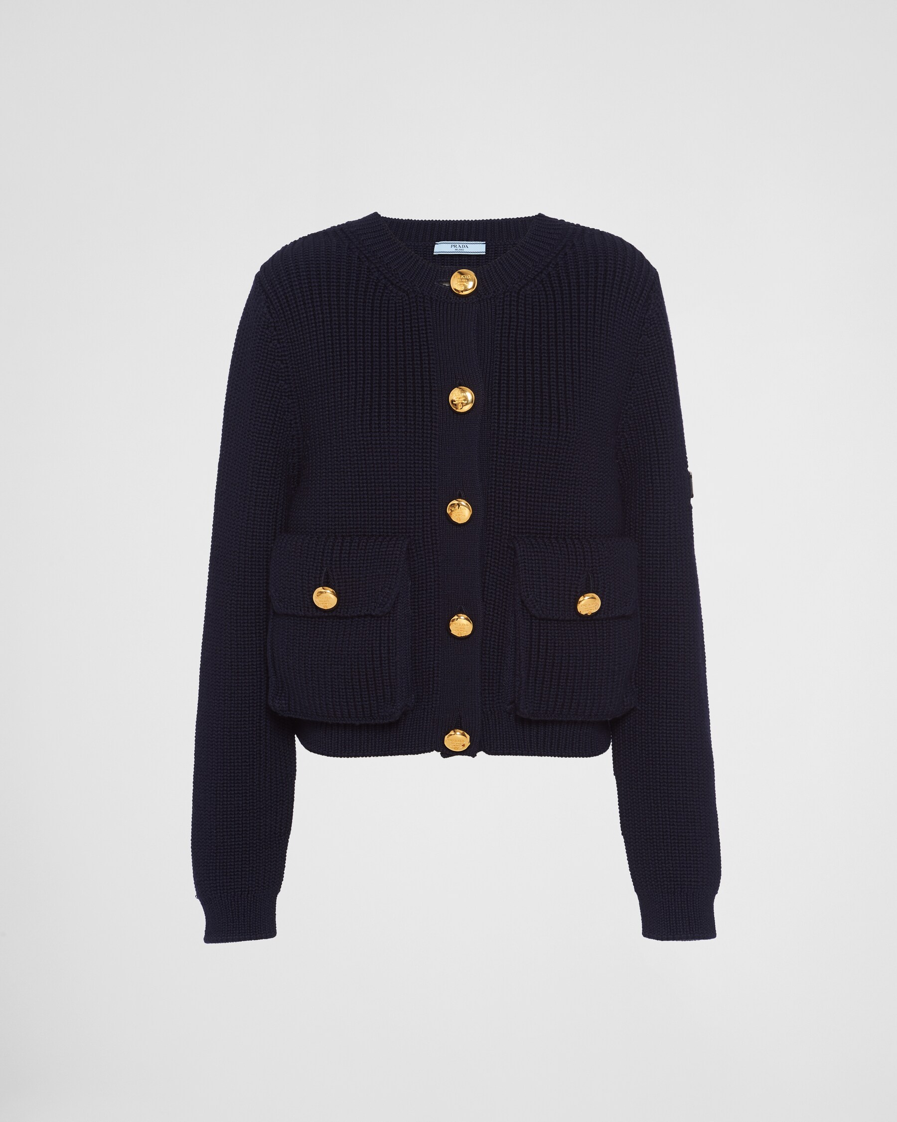 Navy Wool Cardigan | PRADA