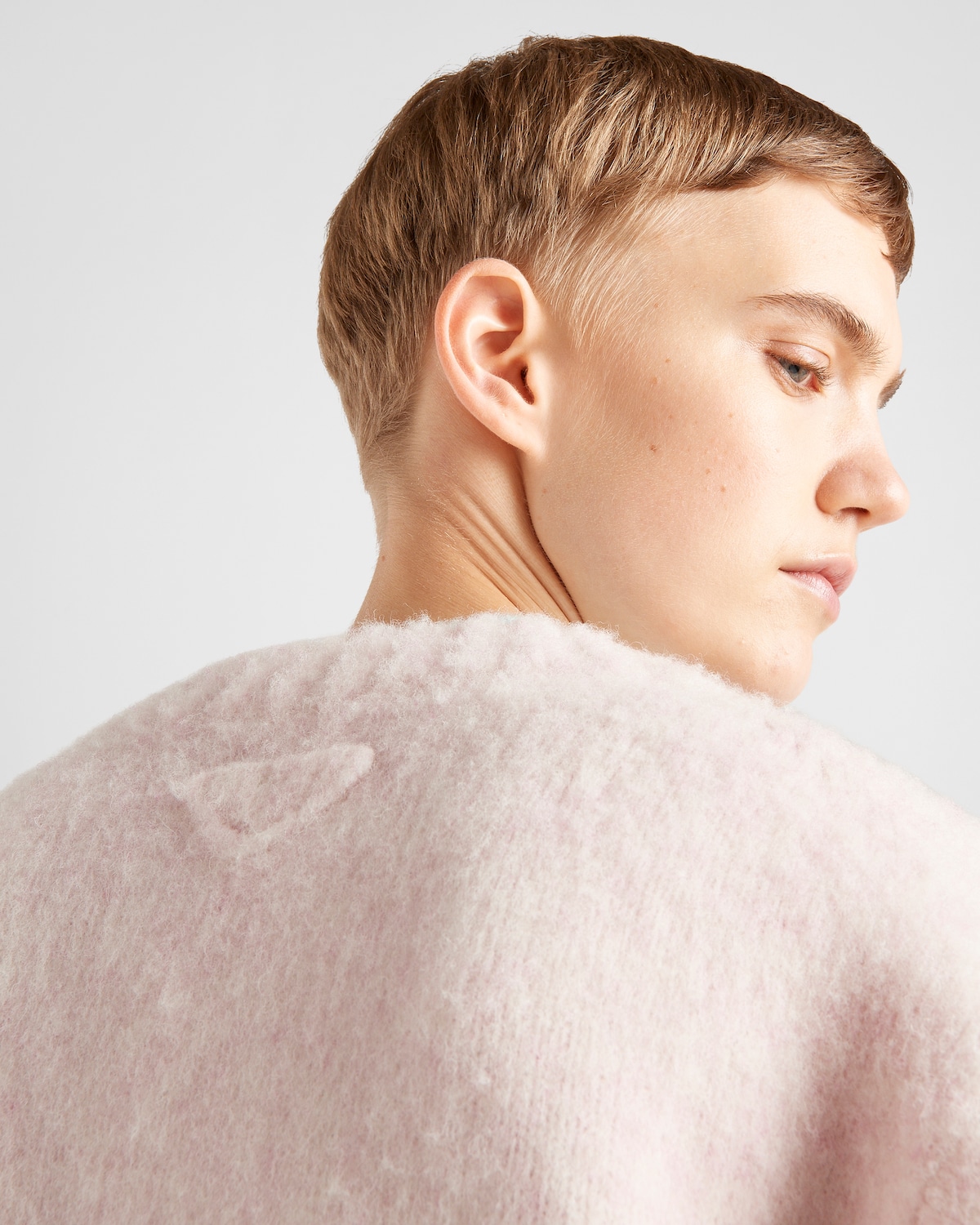 Alabaster Pink Shetland Wool Cardigan | PRADA
