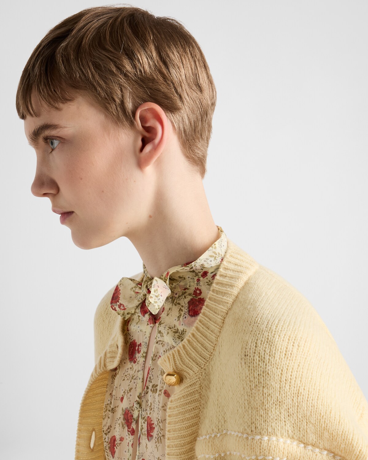 Cream Cashmere Cardigan | PRADA