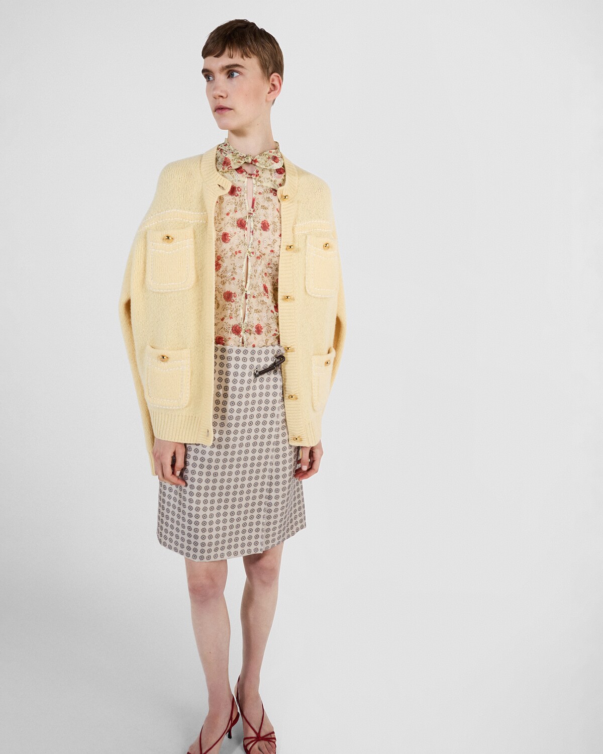 Cream Cashmere Cardigan | PRADA