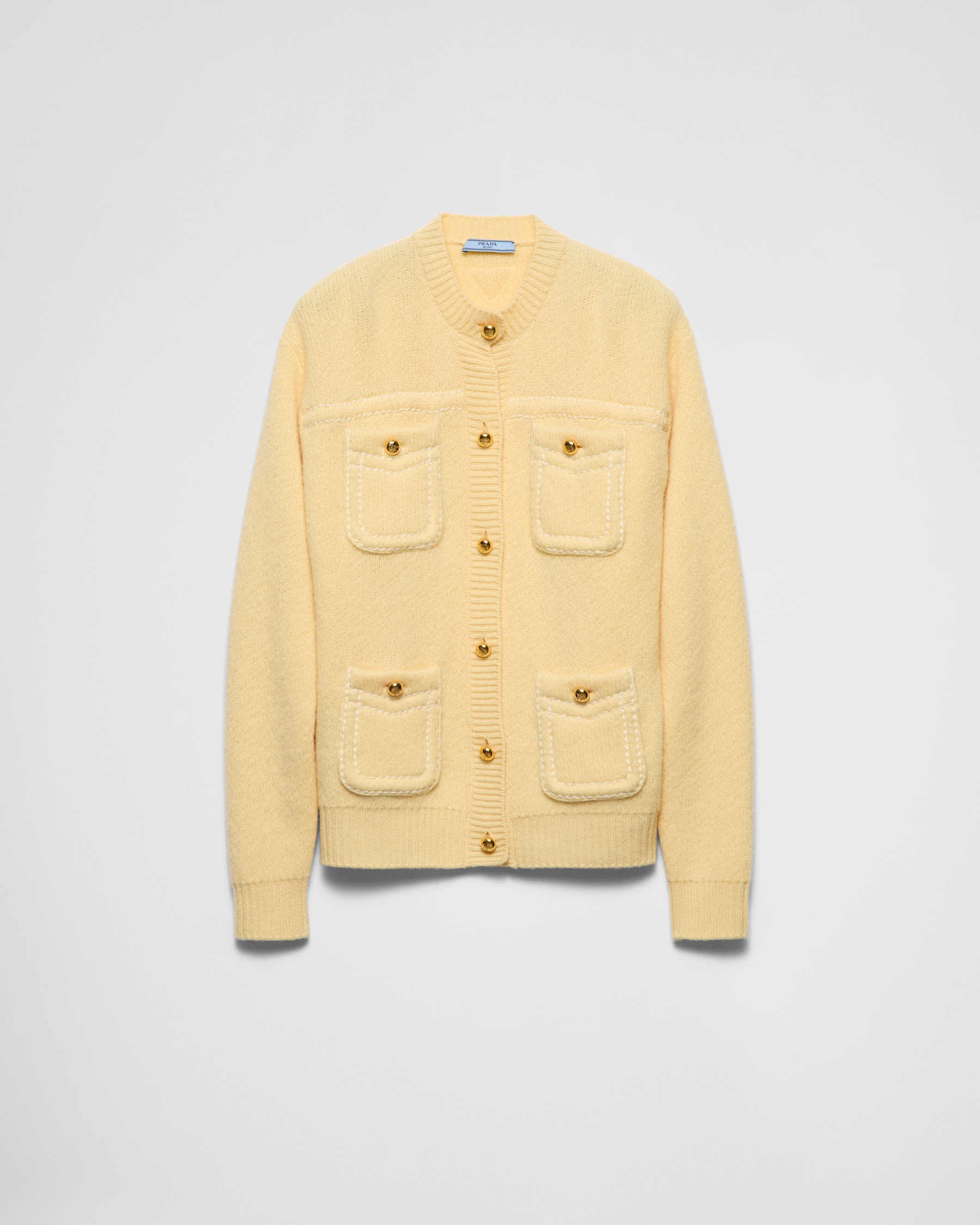 Cream Cashmere Cardigan | PRADA