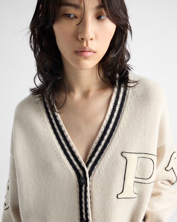 Ivory Wool And Cashmere Cardigan | PRADA