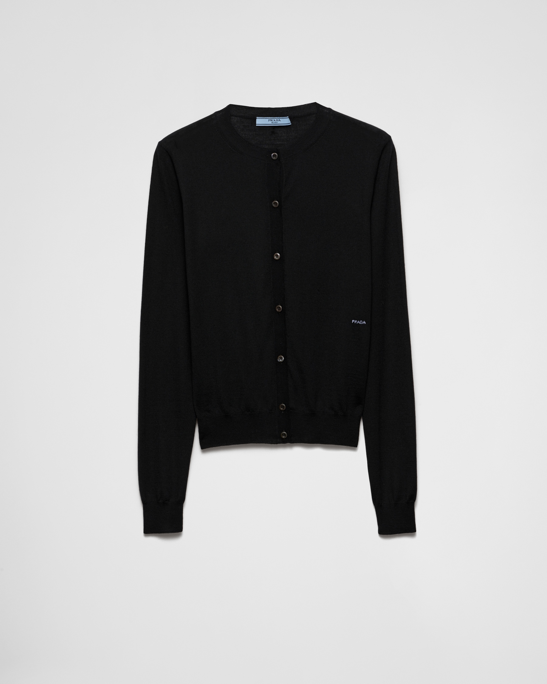 Black Superfine Wool Cardigan | PRADA