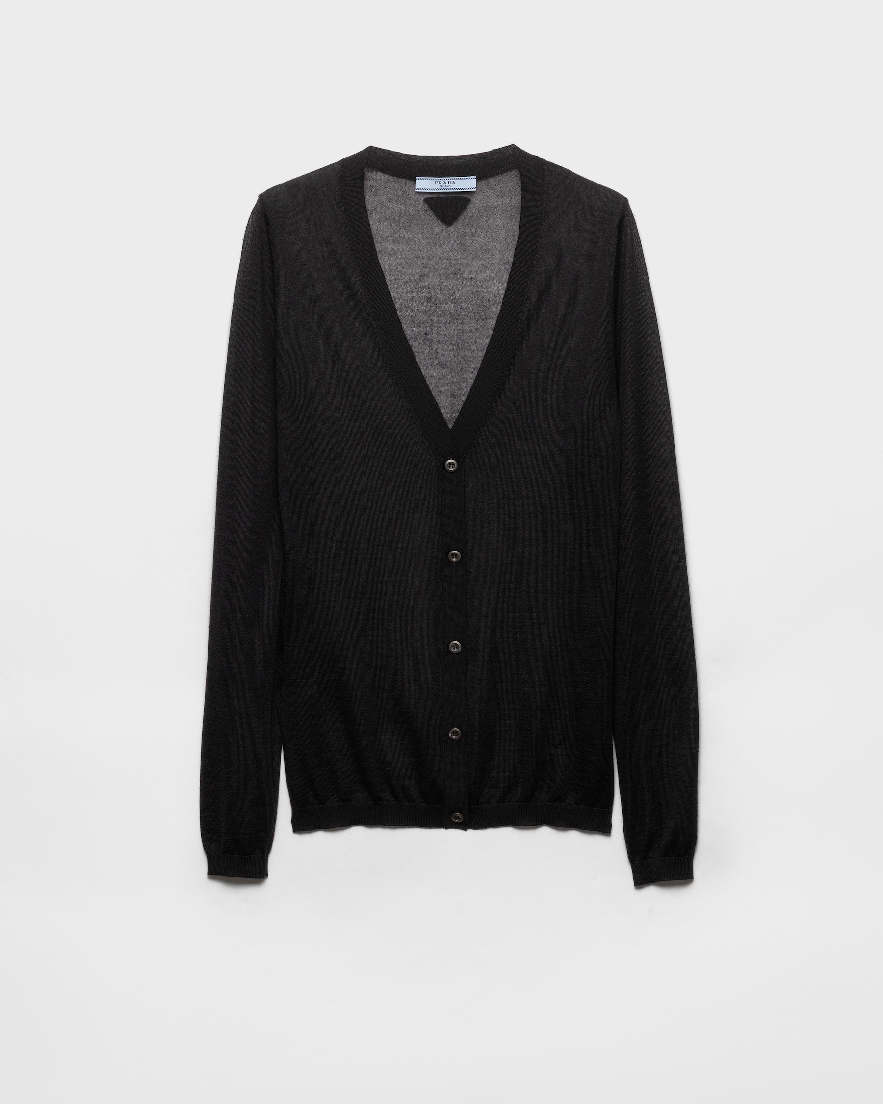 Black Cashmere And Silk Cardigan | PRADA