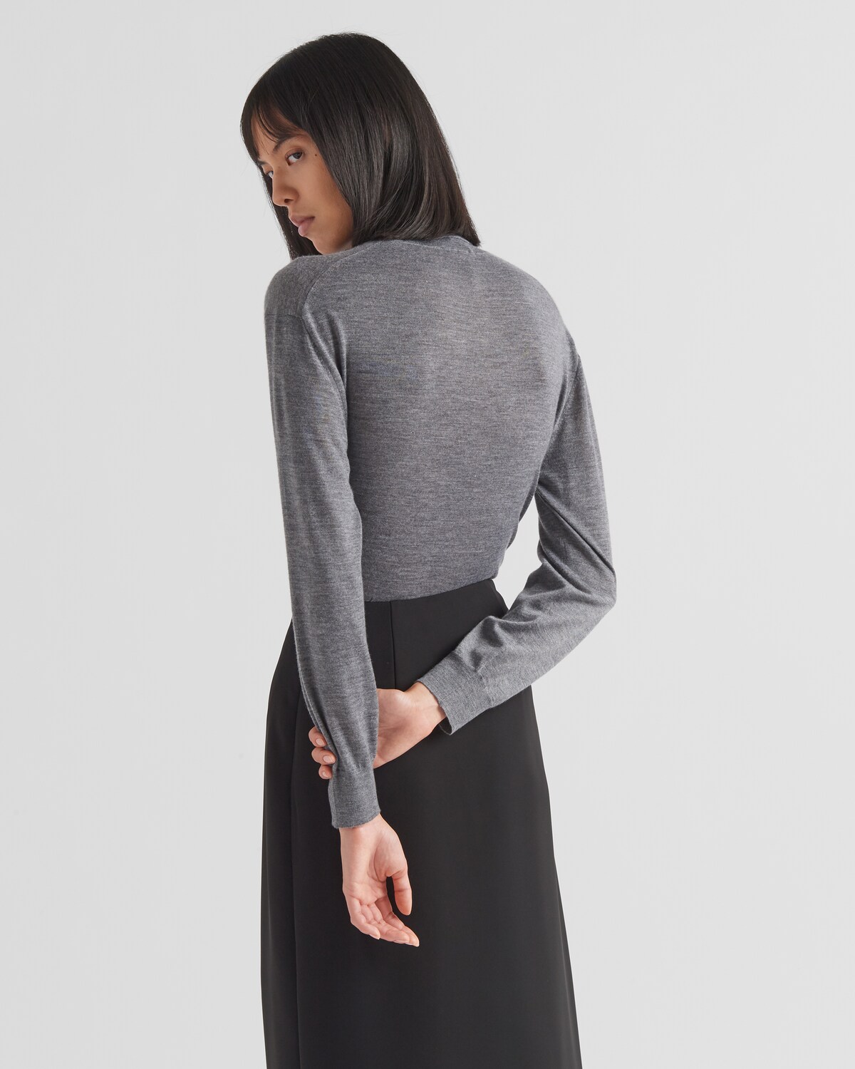 Slate Gray Cashmere And Wool Turtleneck Sweater | PRADA